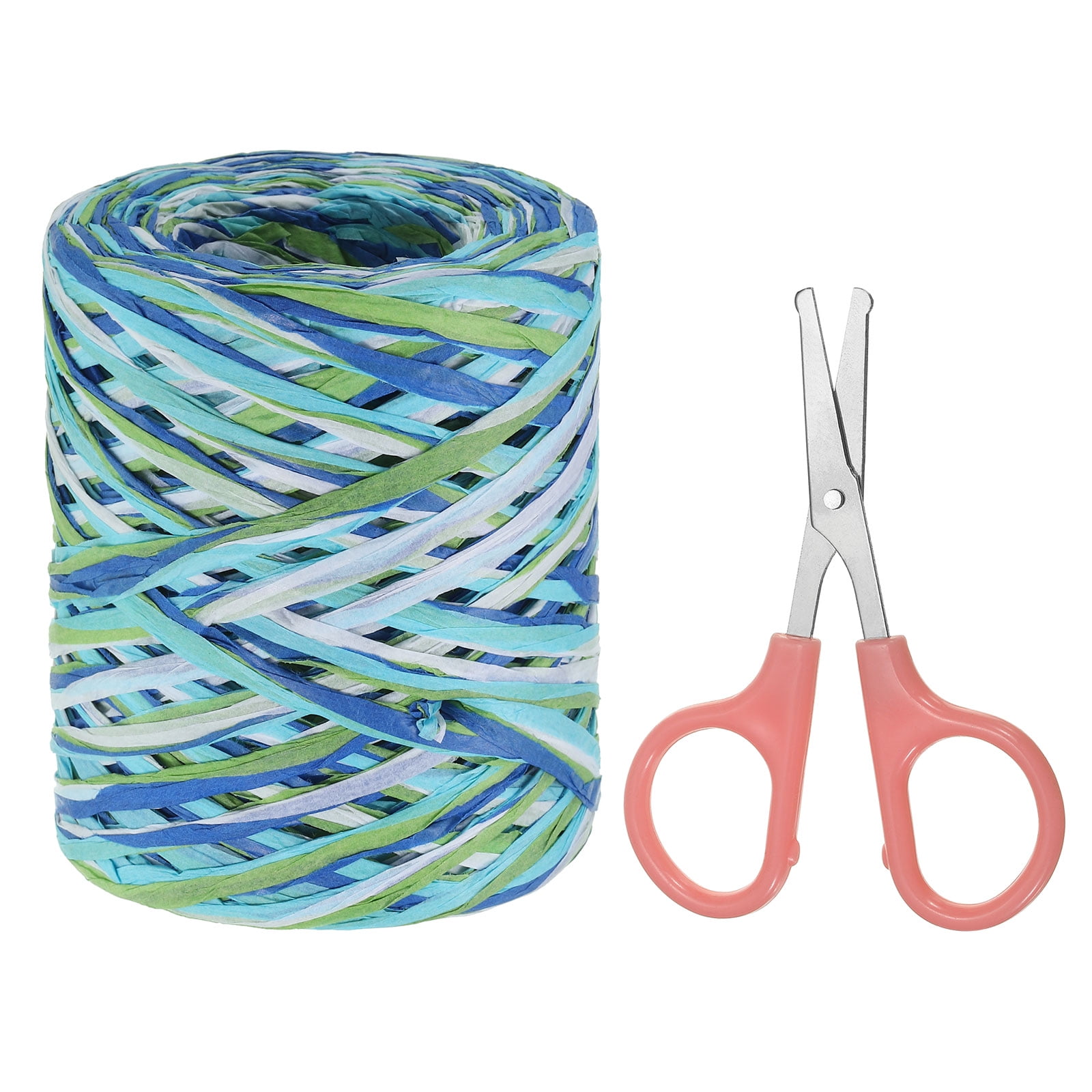 Uxcell Raffia Ribbon, Natural Raffia String with Scissor, Dark Blue ...