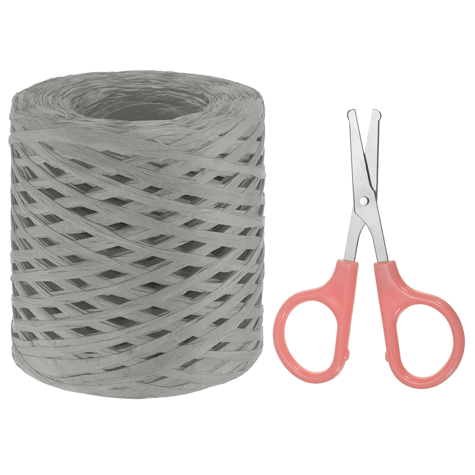 Uxcell Raffia Ribbon, Natural Raffia String with Scissor, Gray, 218 ...