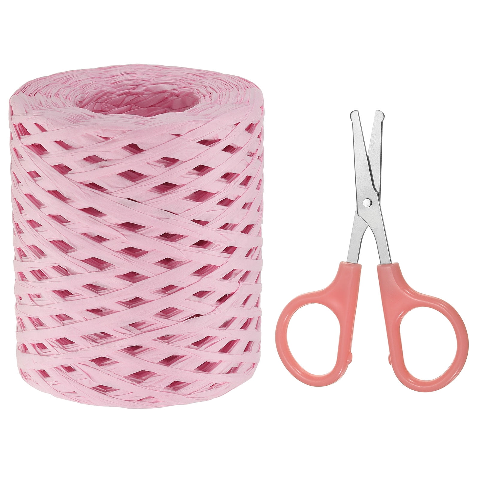 Uxcell Raffia Ribbon, Natural Raffia String with Scissor, Pink, 218 ...