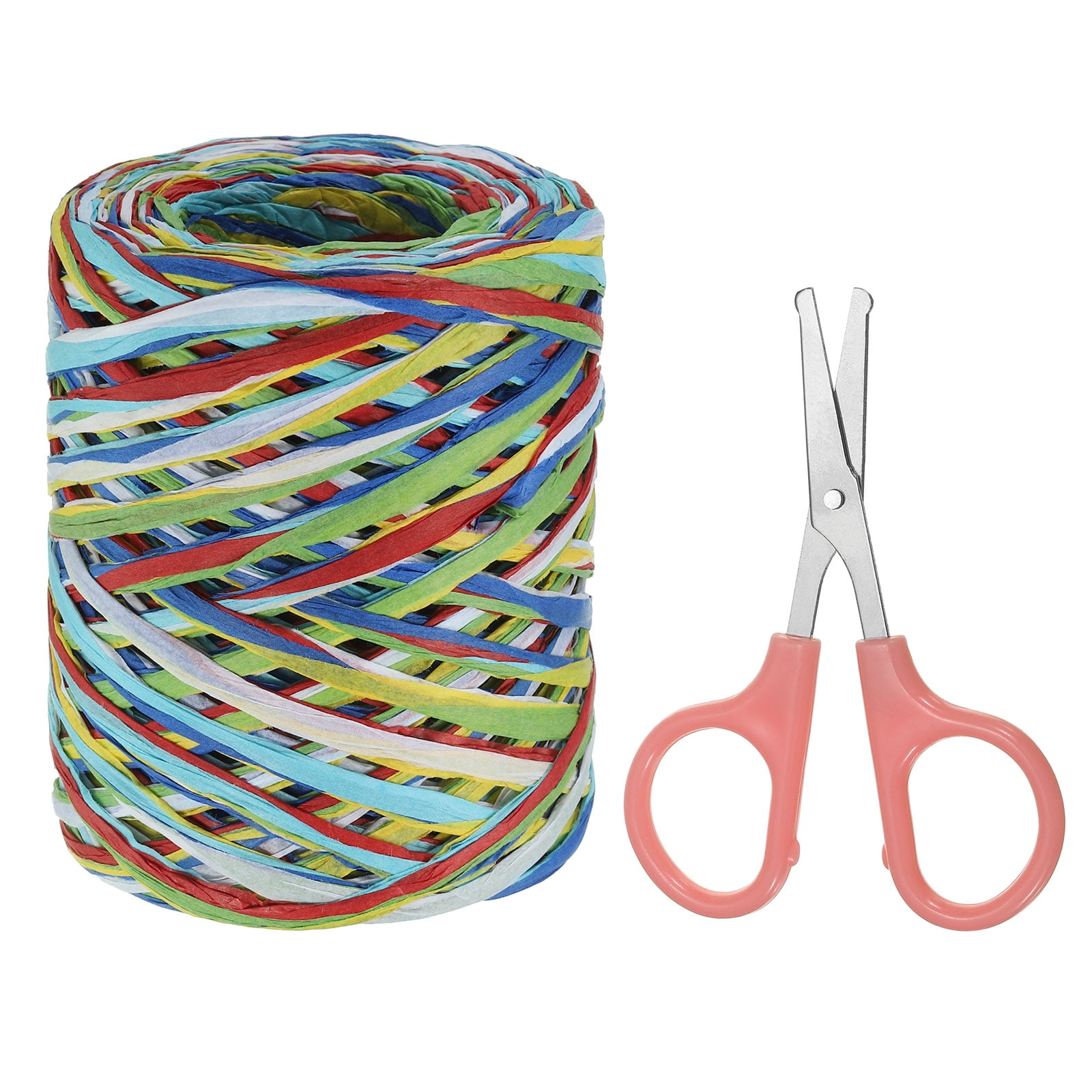 Uxcell Raffia Ribbon, Natural Raffia String with Scissor, Red/Navy Blue ...