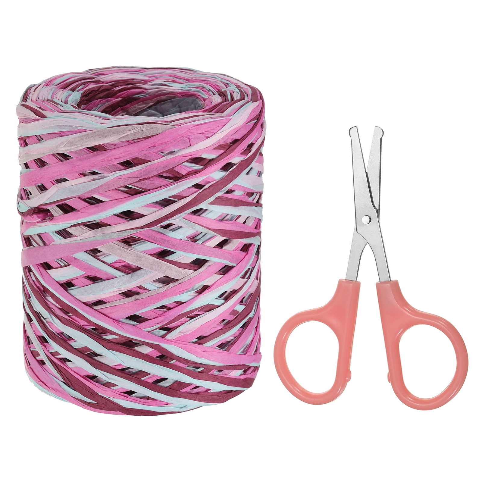 Uxcell Raffia Ribbon, Natural Raffia String with Scissor, Red/Rose Red ...