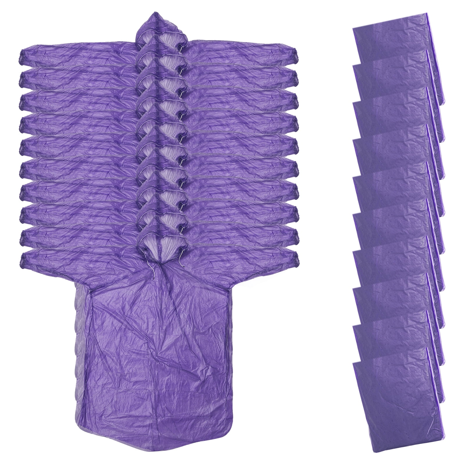 Uxcell Rain Ponchos, 10 Pack Disposable Rain Coat, Purple - Walmart.com