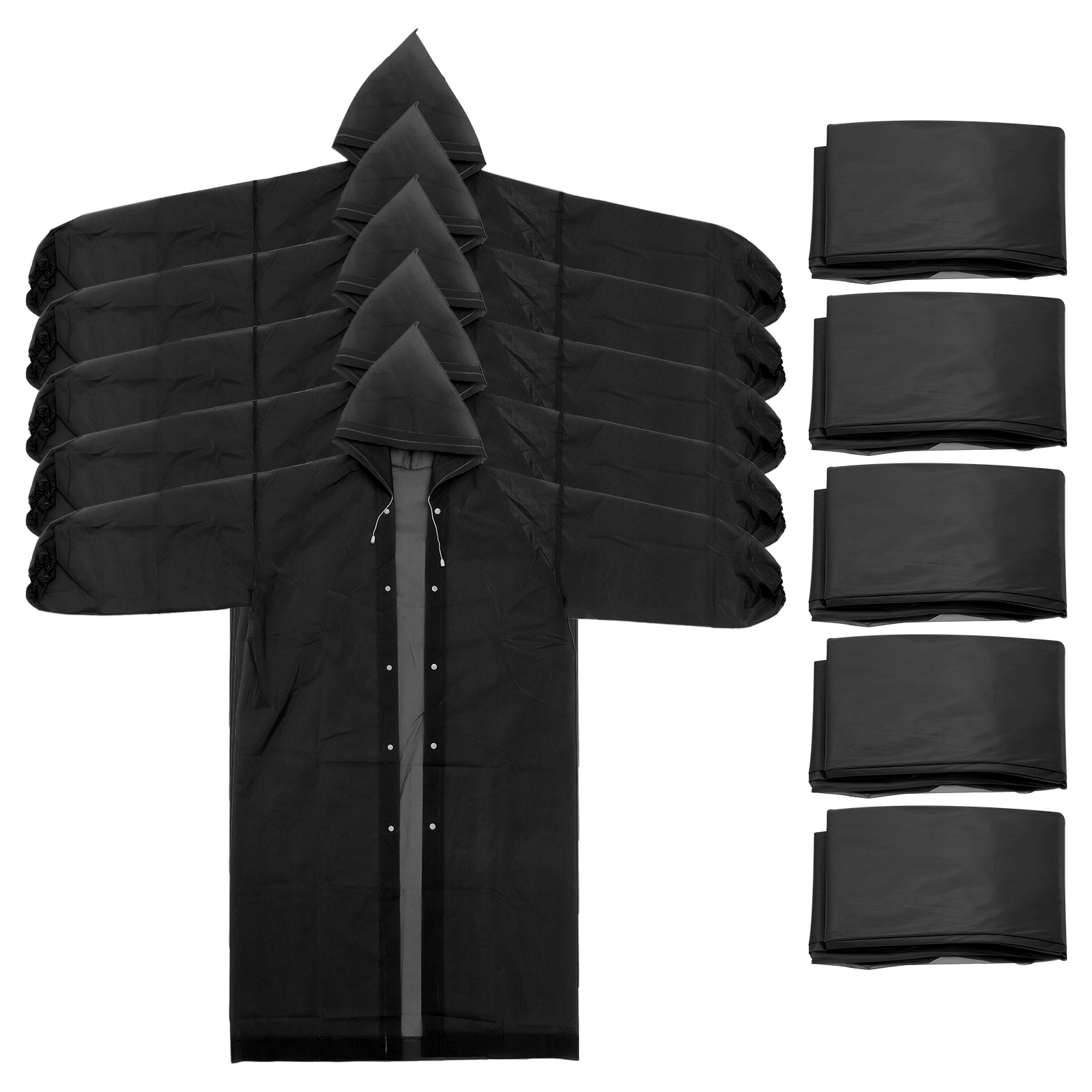Uxcell Rain Ponchos for Adults, 5 Pack Reusable EVA Rain Coat for ...