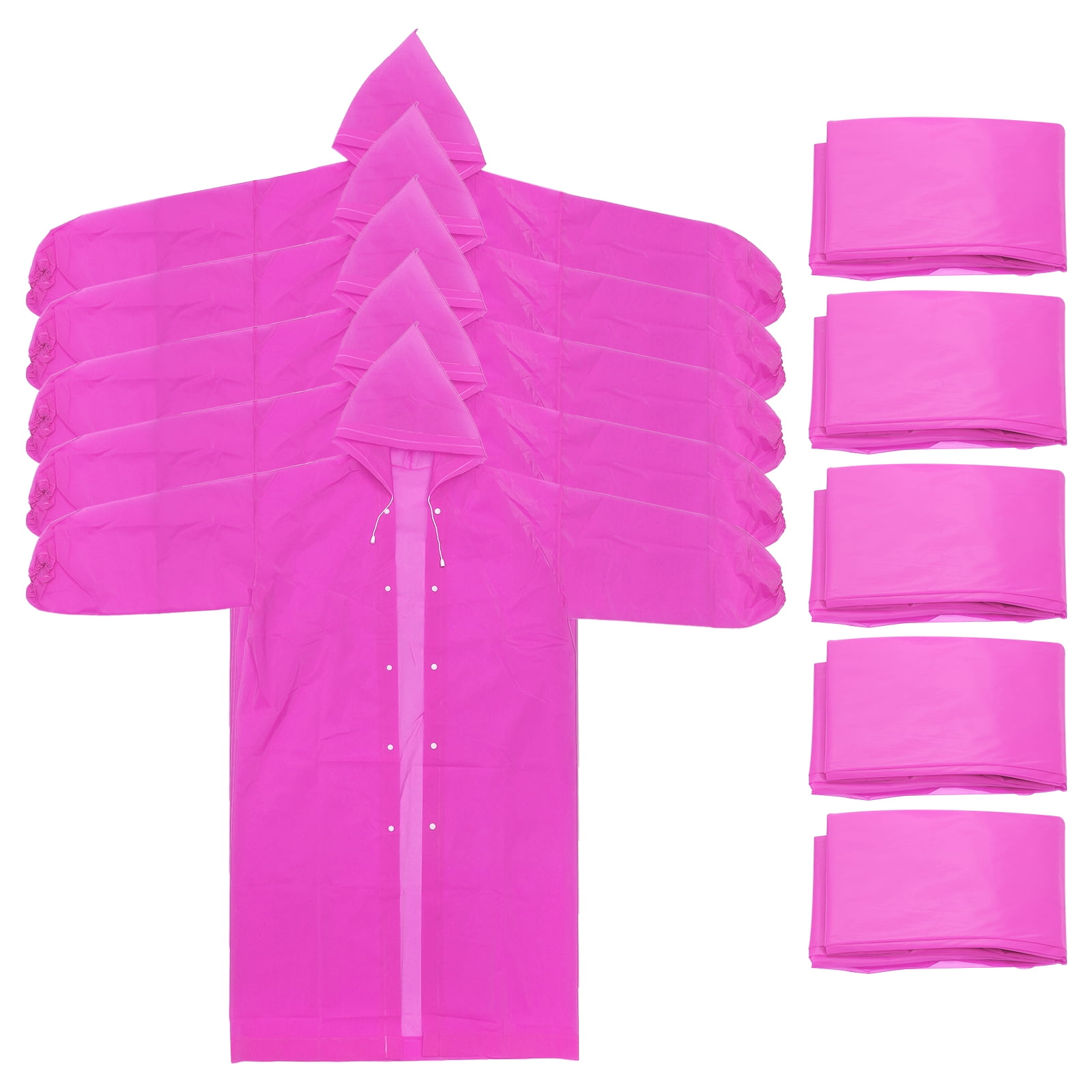 Uxcell Rain Ponchos for Adults, 5 Pack Reusable EVA Rain Coat for ...