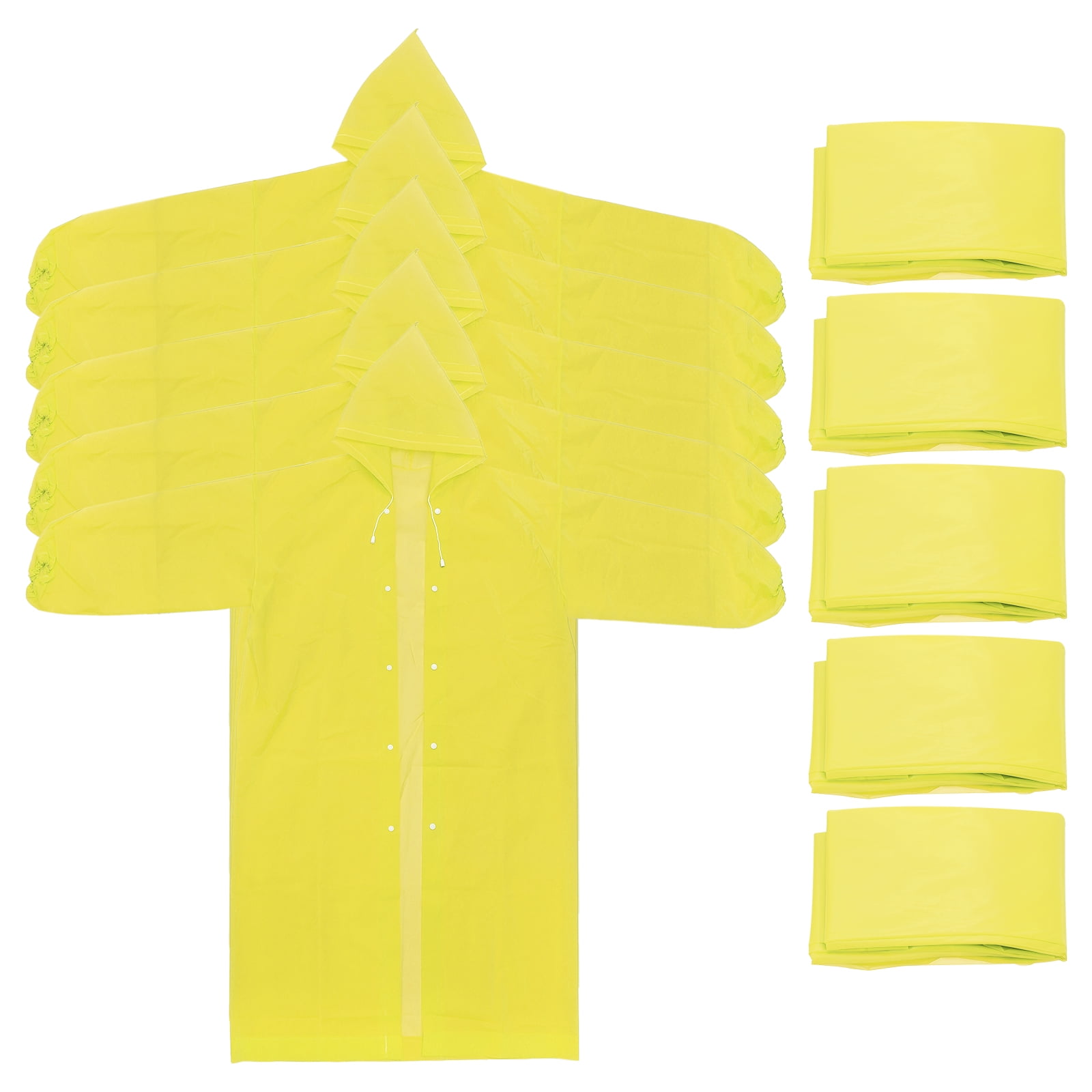 Uxcell Rain Ponchos for Adults, 5 Pack Reusable EVA Rain Coat for ...