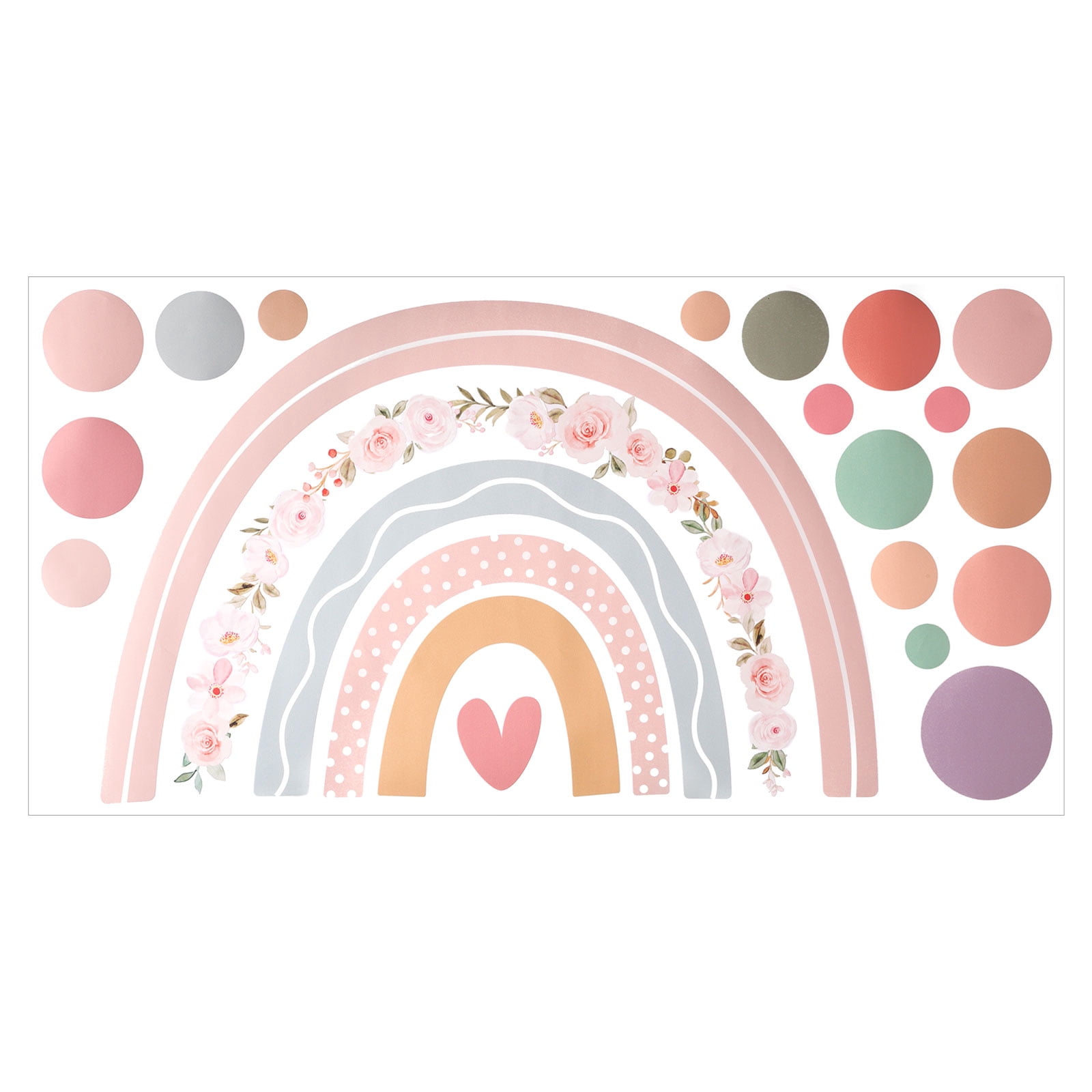 Uxcell Rainbow Wall Sticker PVC Peel and Stick Polka Dots Wall Decal ...