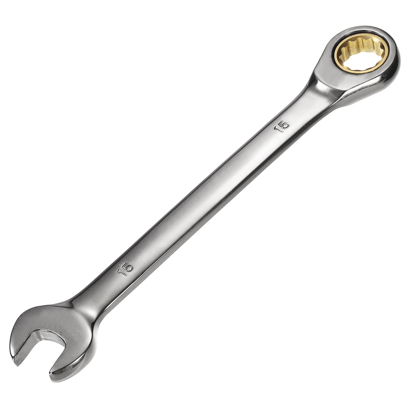 Uxcell Ratcheting Wrench Metric 15mm 12-Point 72-Teeth Ratchet Box End ...
