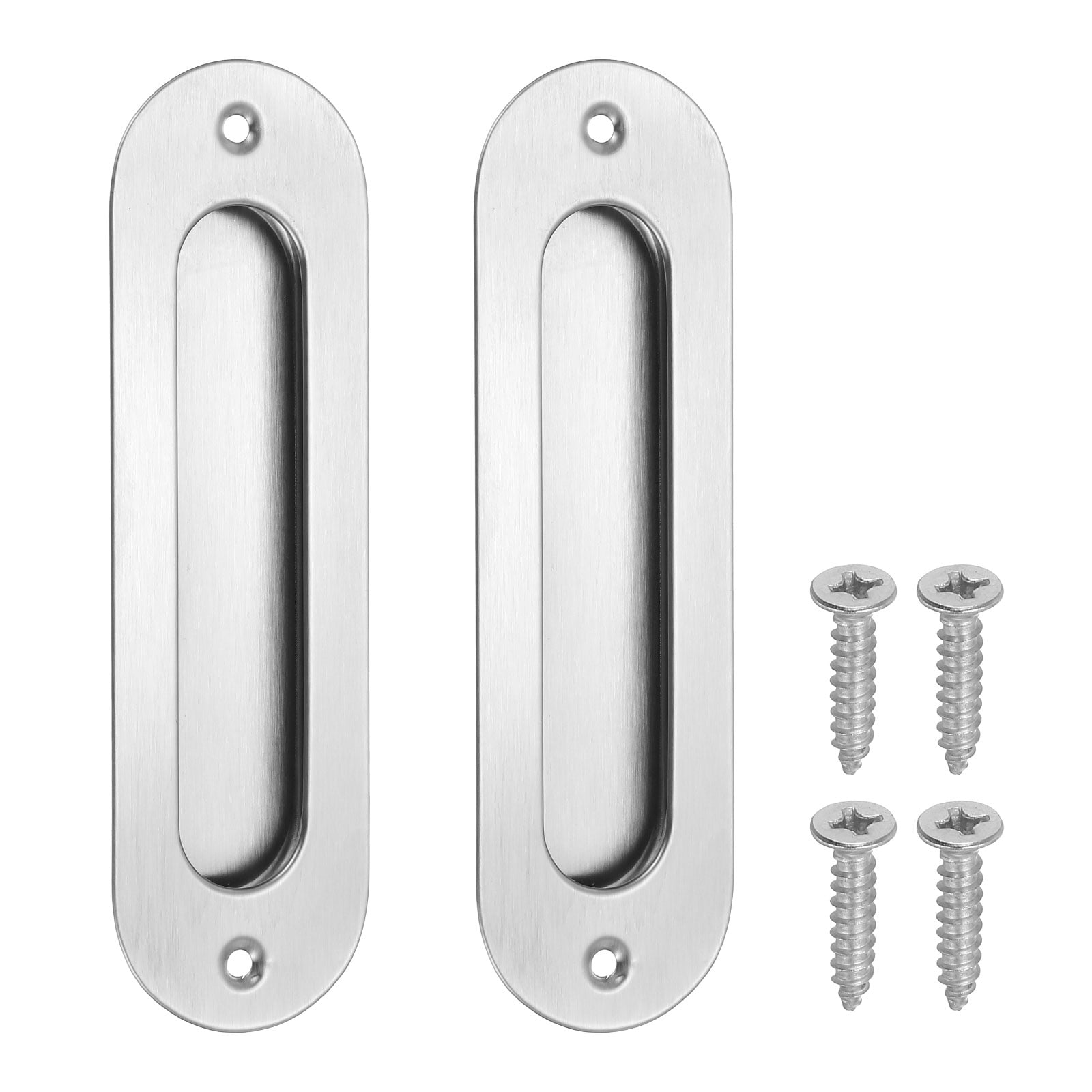 Uxcell Recessed Finger Flush Pulls 4" Pocket Door Handles Arc Sliding ...