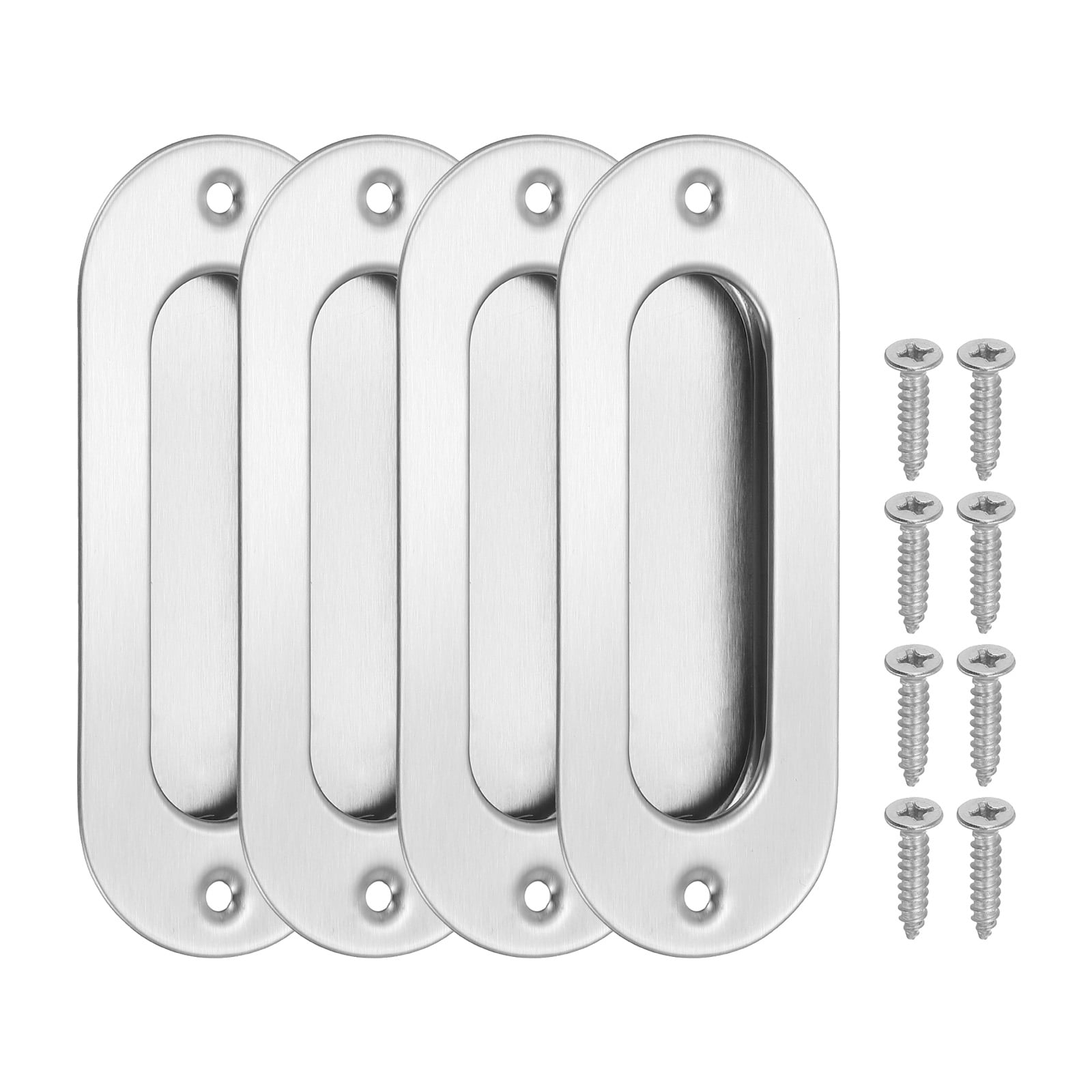 Uxcell Recessed Finger Flush Pulls 4" Pocket Door Handles Arc Sliding ...