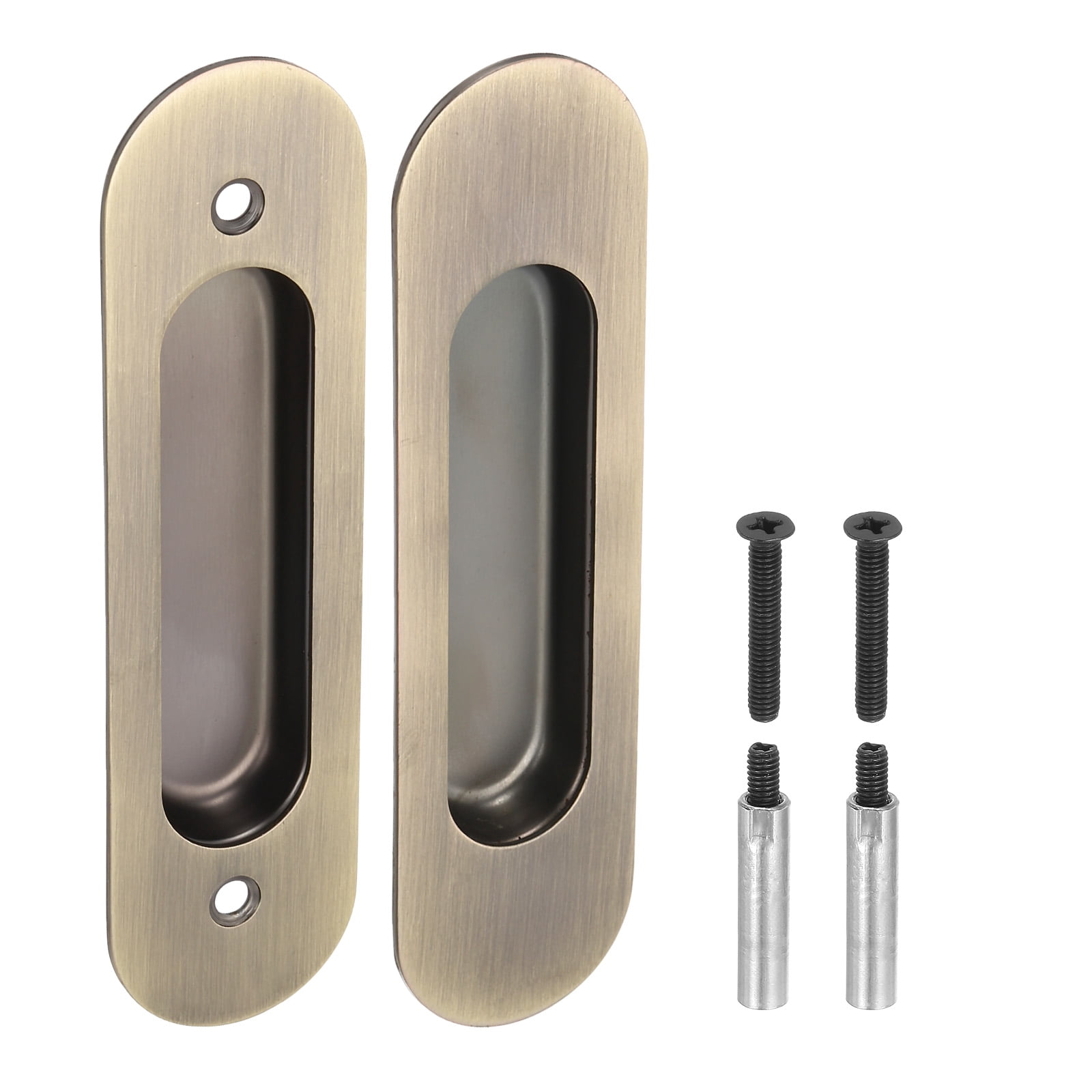 Uxcell Recessed Finger Flush Pulls 6" Rectangular Pocket Door Handles ...