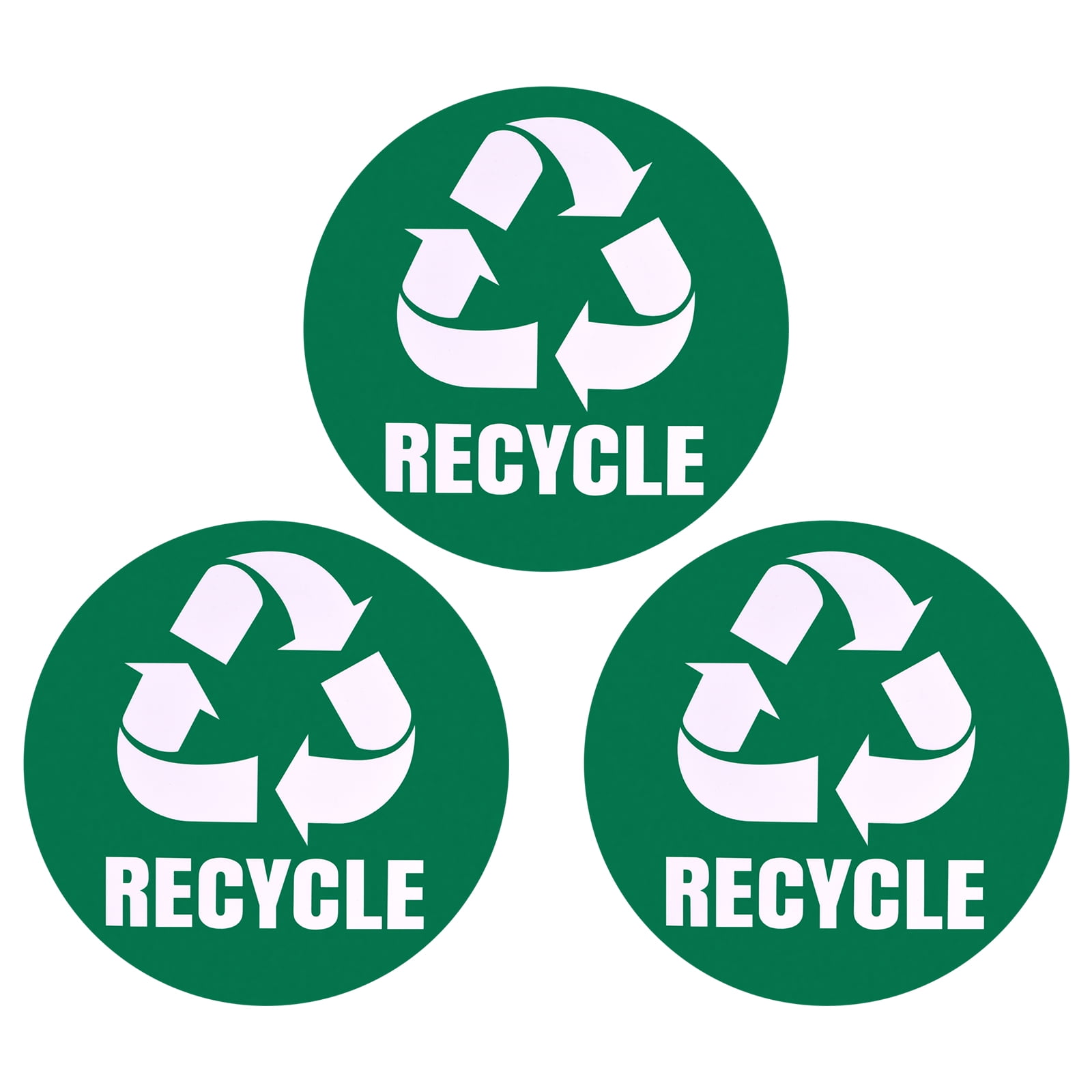 Uxcell Recycle Sticker Bin Labels 5 Inch Large Recycling Vinyl Green, 3 ...