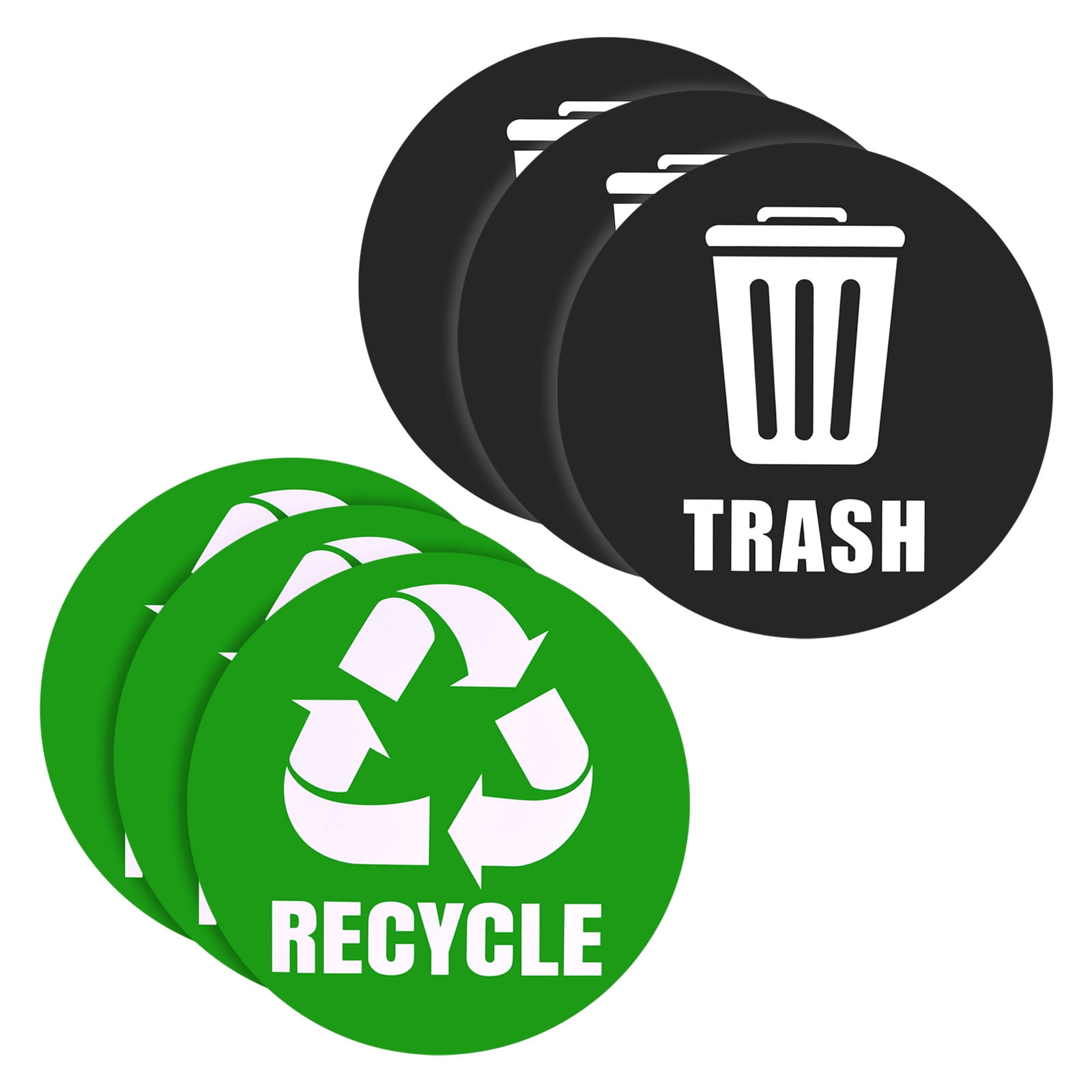 Uxcell Recycle Sticker Trash Can Bin Labels 5 Inch Large Recycling ...