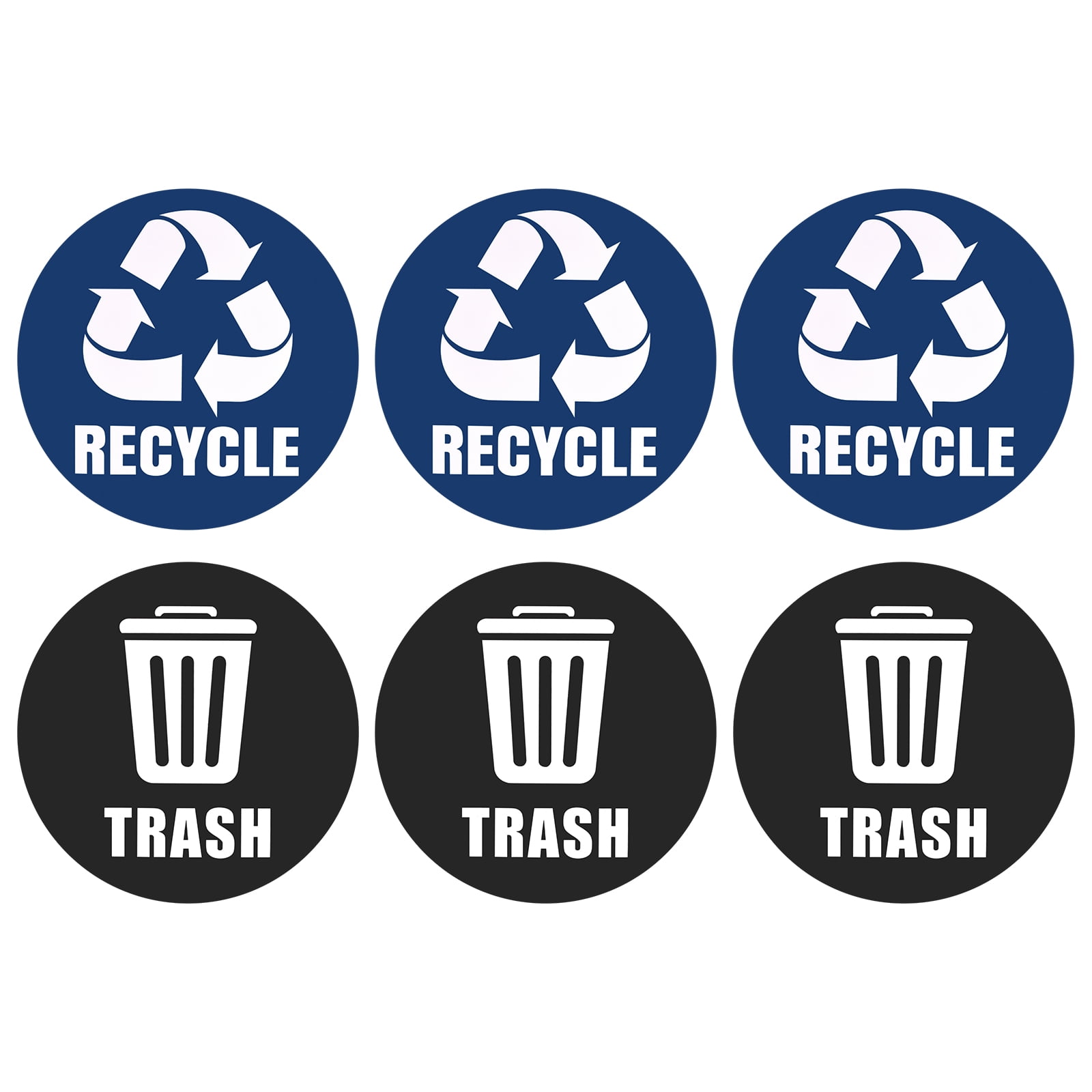 Uxcell Recycle Sticker Trash Can Labels 5 Inch Self-Adhesive Recycling ...