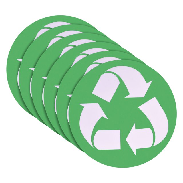 Uxcell Recycle Stickers Bin Labels, 5 Inch Recycling Vinyl Indoor Use ...