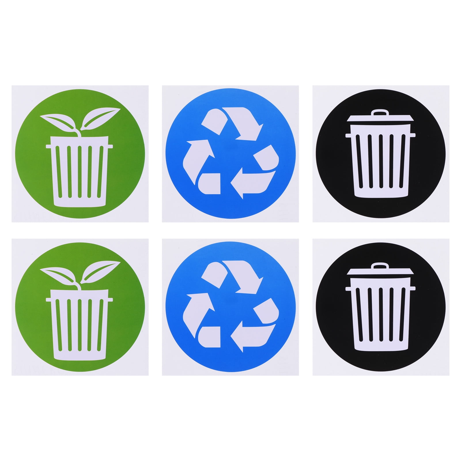 Uxcell Recycle Trash Sticker, 6 Pack 4 Inch Self Adhesive Garbage Can ...