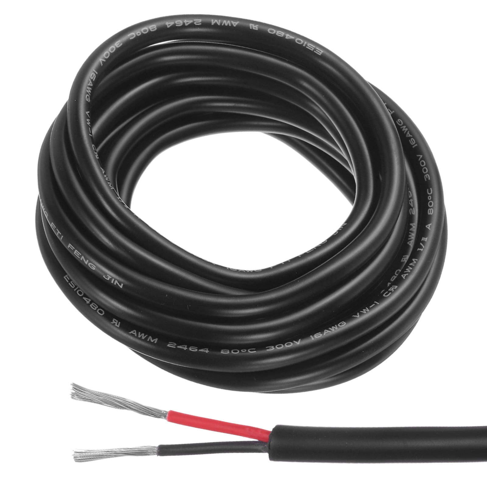 Uxcell Red Black Wire 2pin Extension Cable Cord Electrical Wire 16 AWG ...