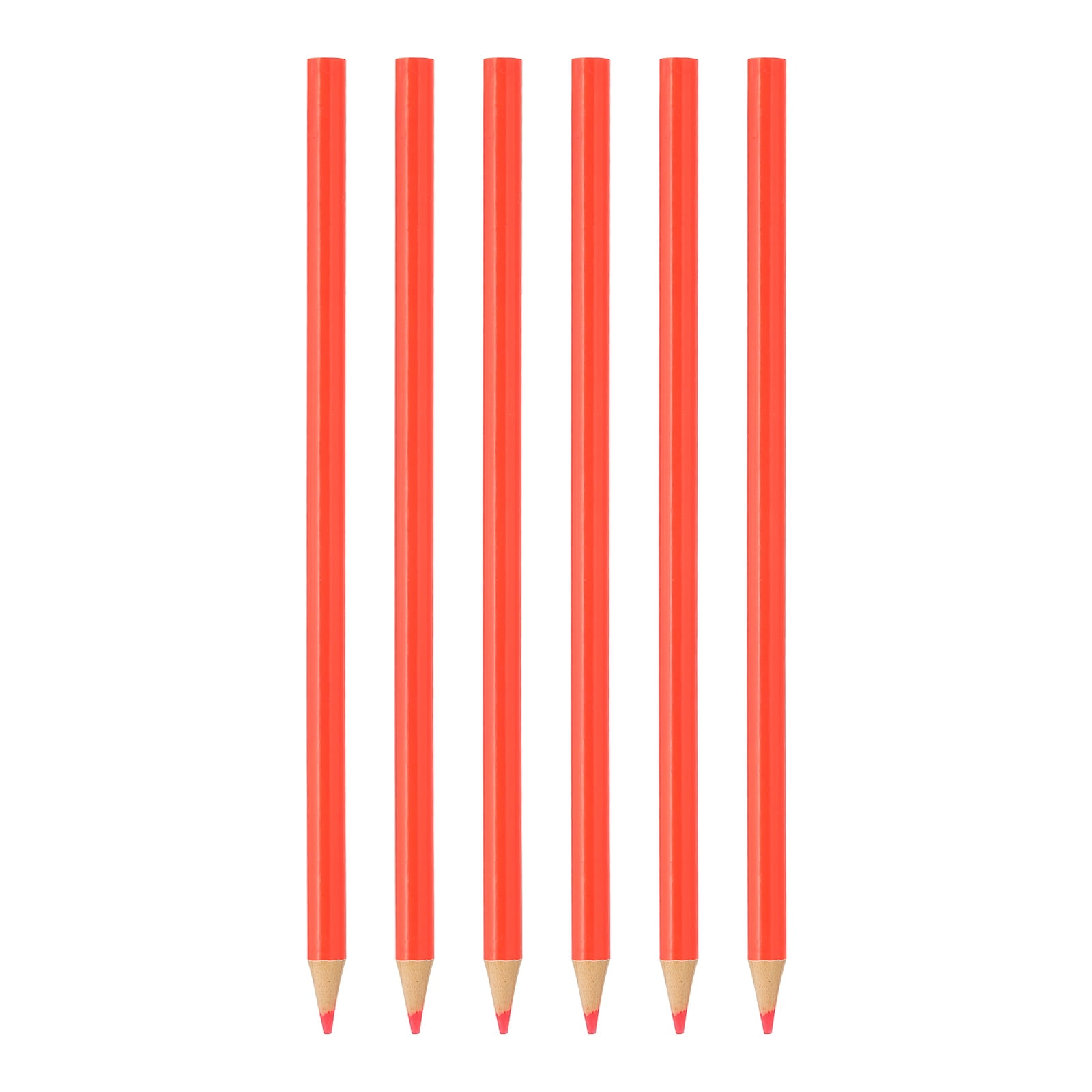 Uxcell Red Colored Pencils Set, 6Pcs Oil Color Pencils Wooden Coloring ...