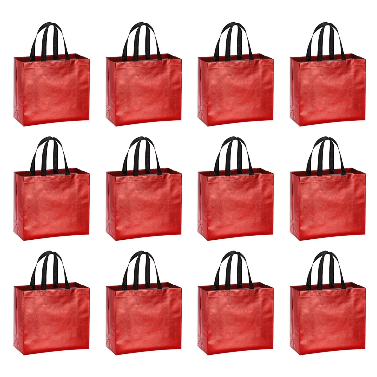 Uxcell Red Gift Bags with Laser Coating, 12pcs Reusable Goodie Bags, 12 ...