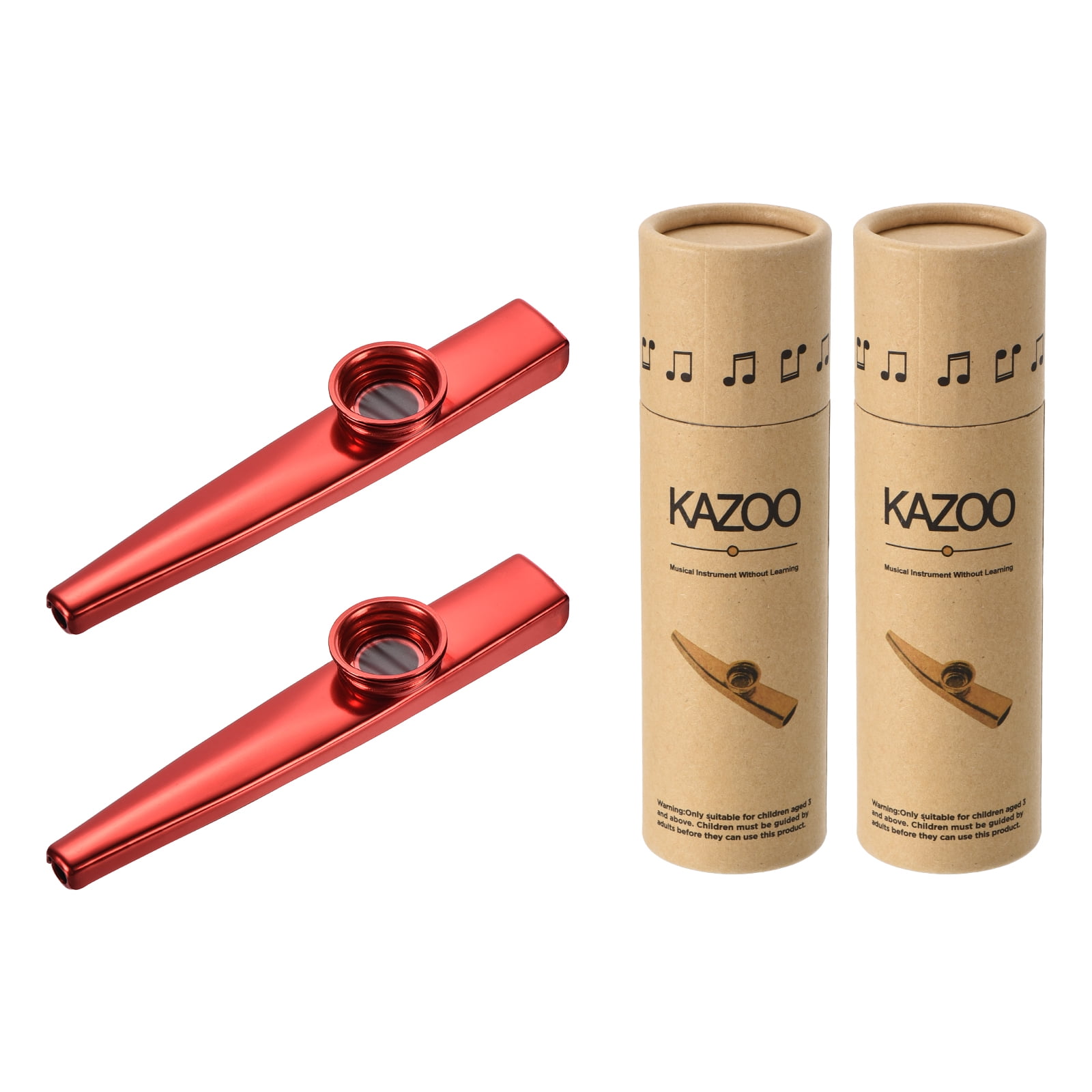 Uxcell Red Kazoo Musical Instrument Aluminum Alloy with Beautiful Gift ...