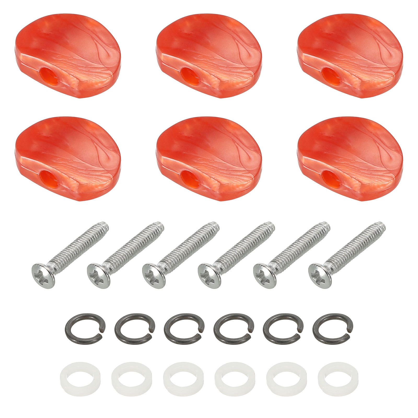 Uxcell Red Pearl Guitar Tuning Peg Button Machine Head Semicircle ...