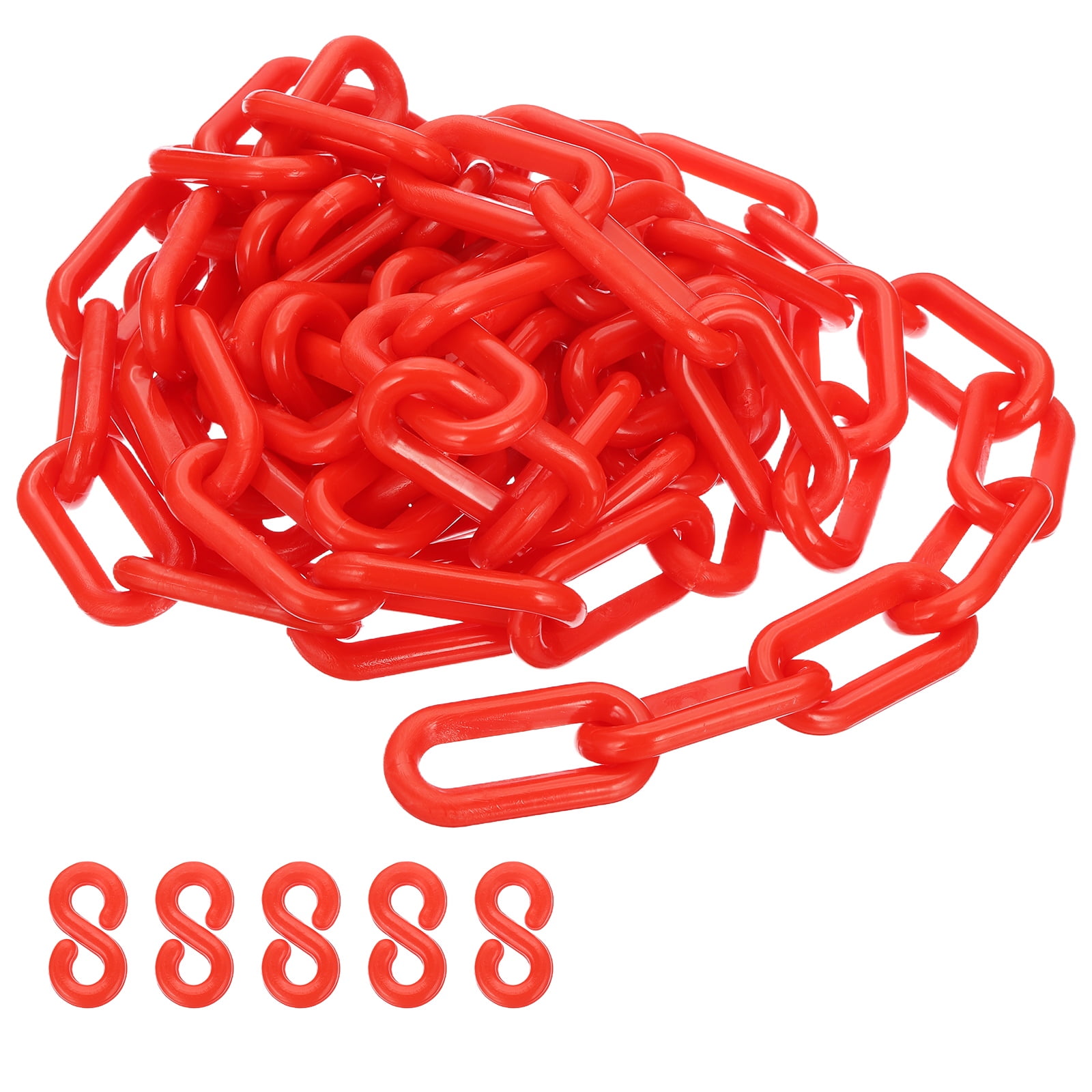 Uxcell Red Plastic Chain, 10 ft 8mm Safety Barrier Chain for Crowd ...