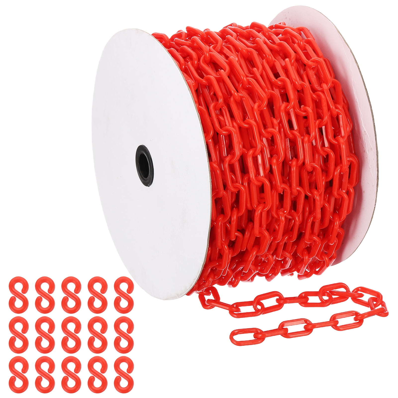 Uxcell Red Plastic Chain, 131 ft 6mm Safety Barrier Chain for Crowd ...