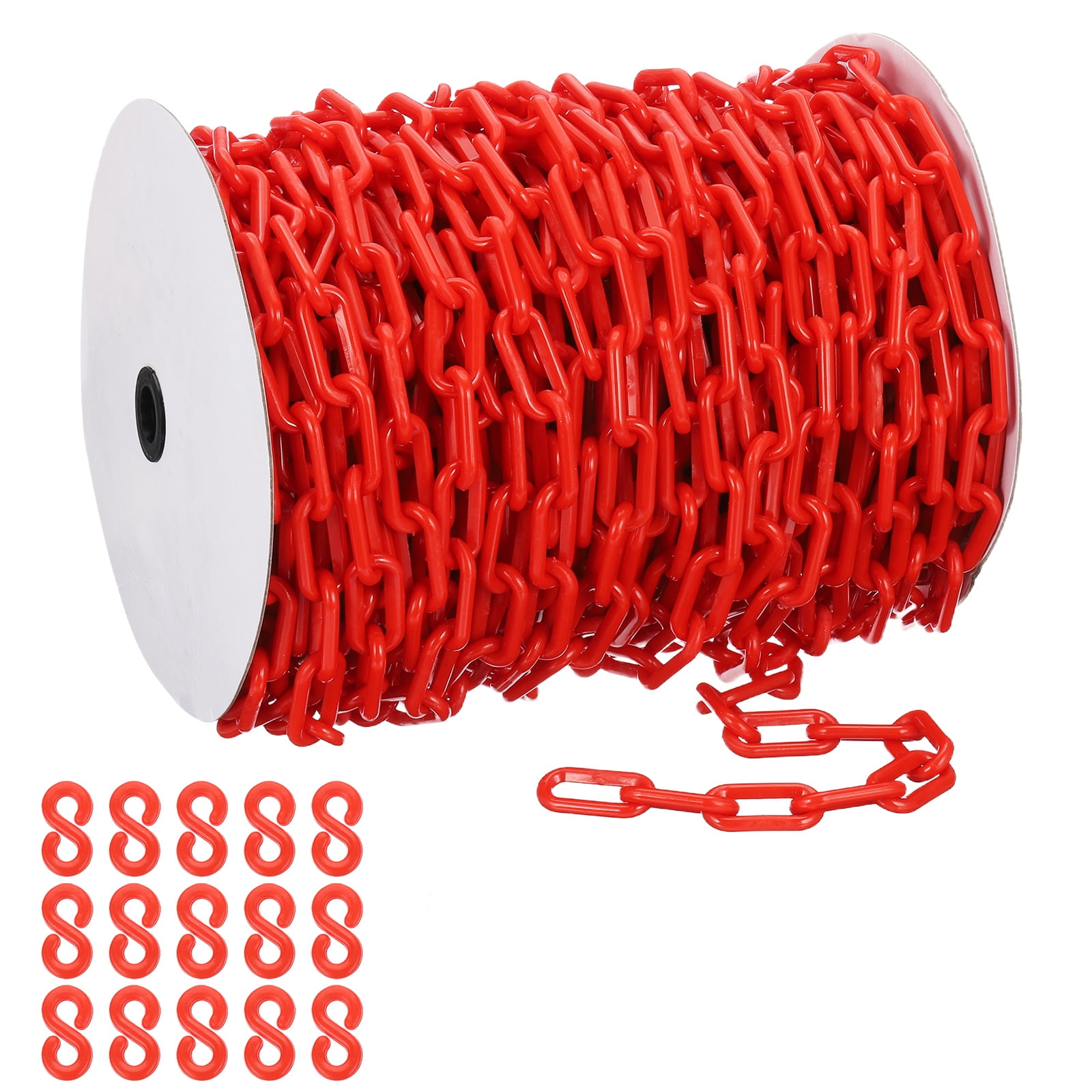 Uxcell Red Plastic Chain, 131 ft 8mm Safety Barrier Chain for Crowd ...
