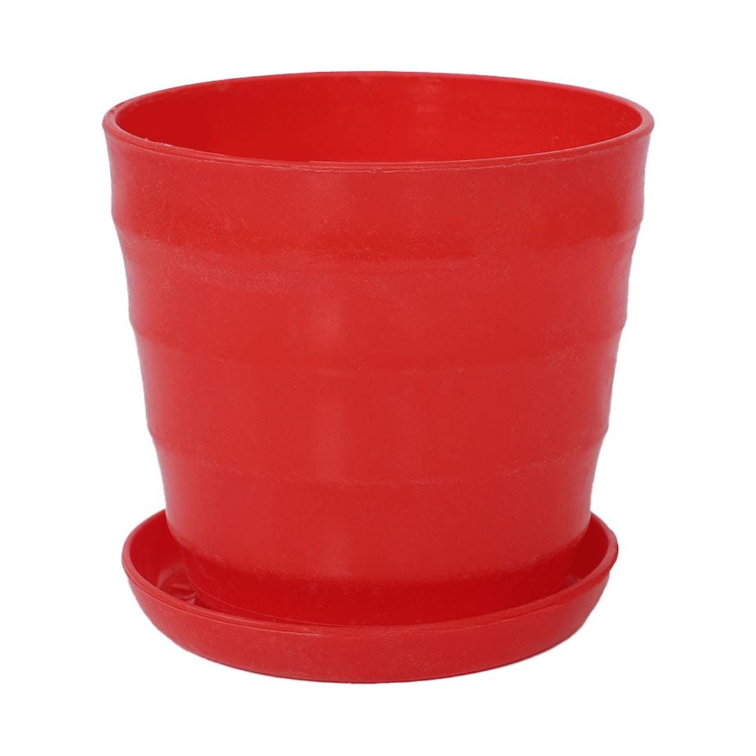 Uxcell Red Plastic Stripe Pattern Home Garden Office Plant Flower Pot w ...
