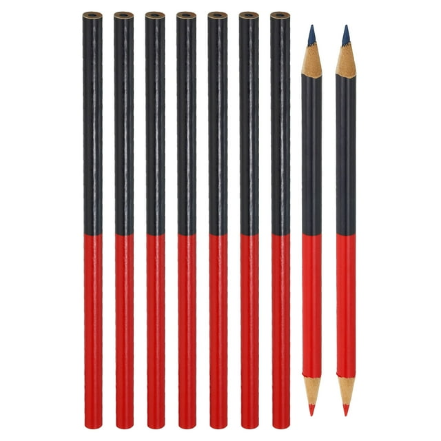 Uxcell Red and Blue Round Pencils, 12 Pack HB Graphite Pencils Wood ...