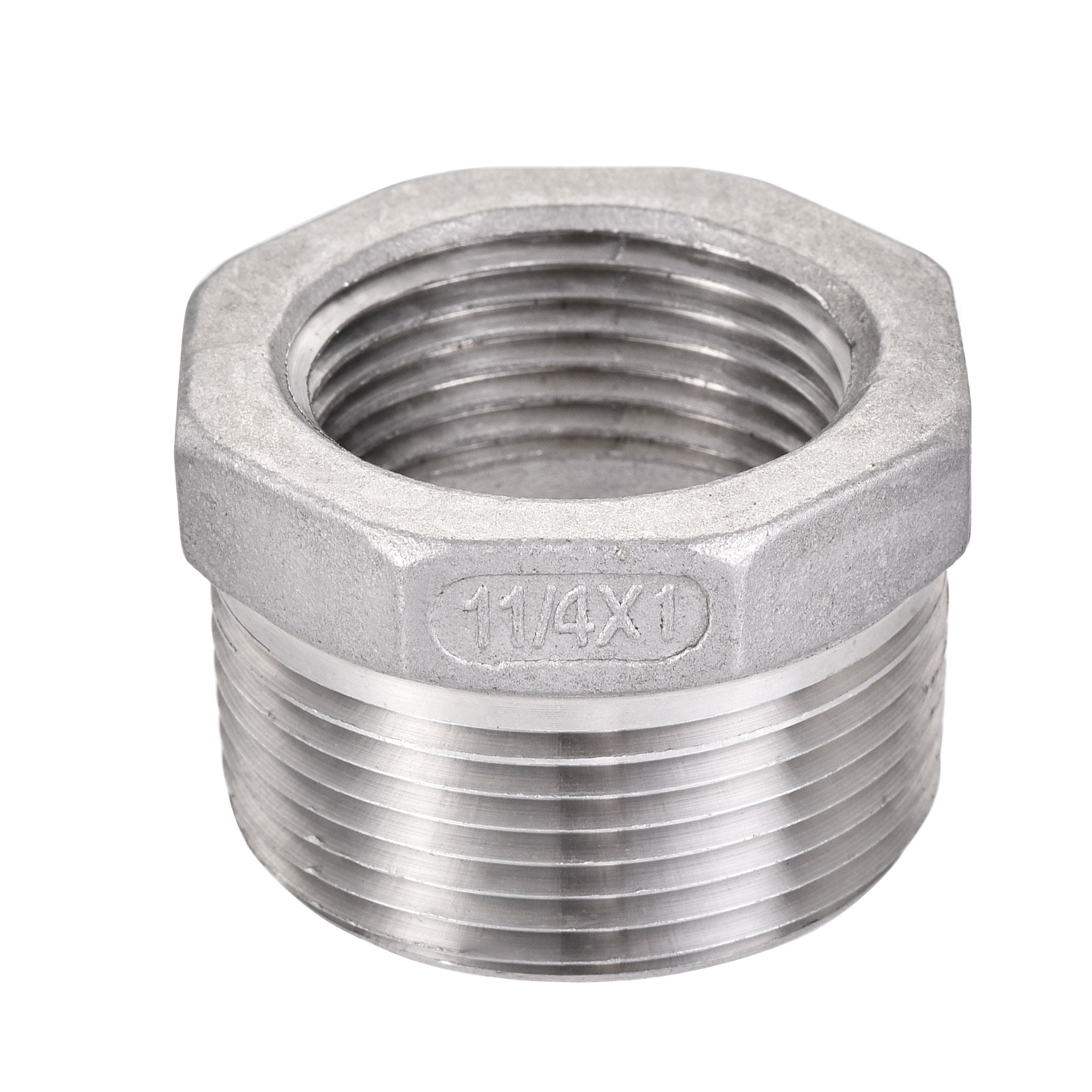 Uxcell Reducer Hex Bushing 304 Stainless Steel 1-1/4NPT Male to 1NPT ...