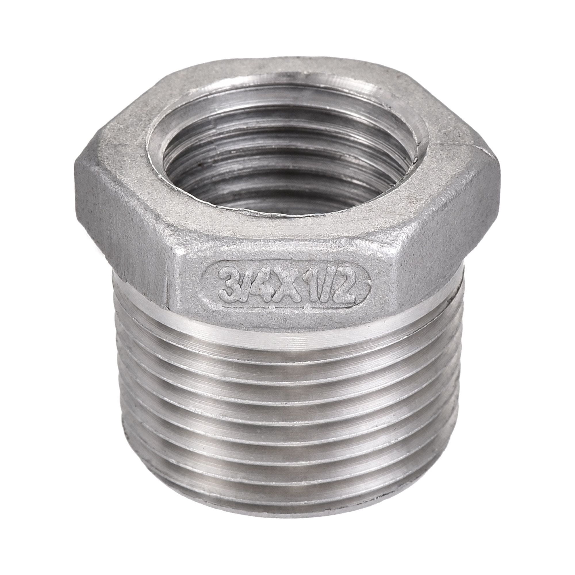 Uxcell Reducer Hex Bushing 304 Stainless Steel 3/4NPT Male to 1/2NPT ...