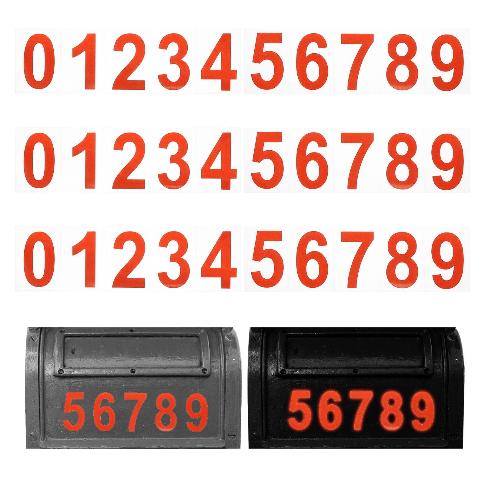 Uxcell Reflective Mailbox Numbers, 3 Sets 2 Inch Waterproof Red Mailbox ...