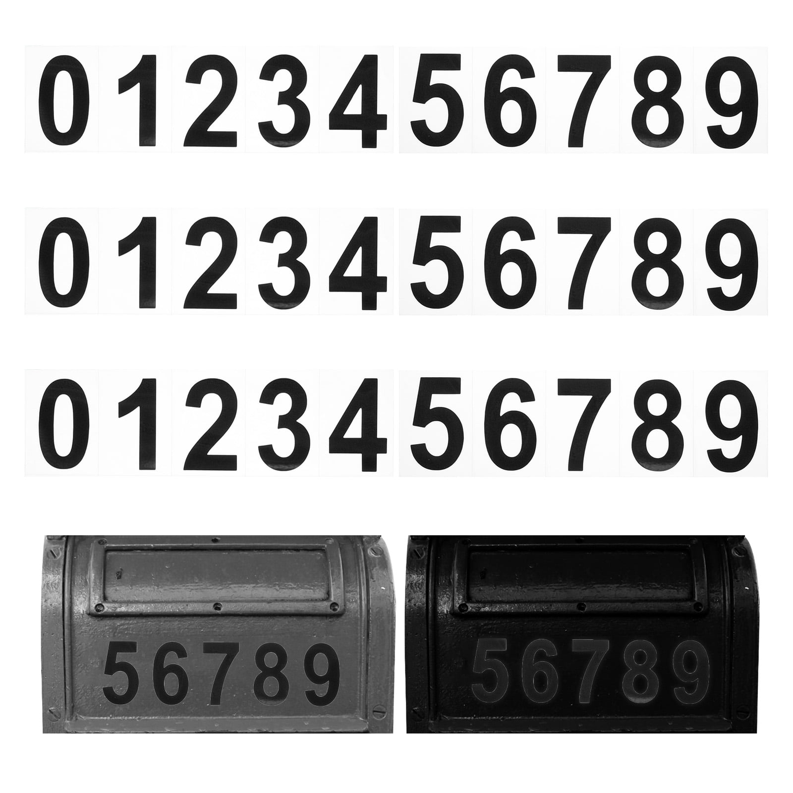 Uxcell Reflective Mailbox Numbers, 3 Sets 3 Inch Waterproof Black ...