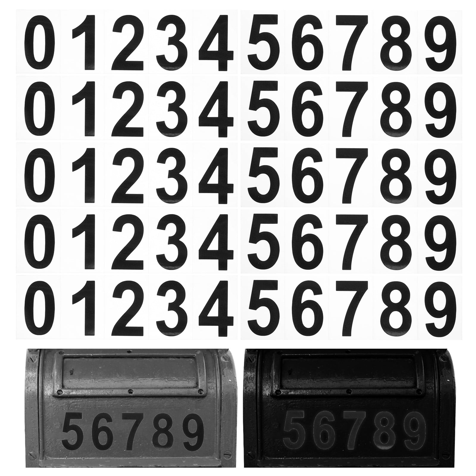 Uxcell Reflective Mailbox Numbers, 5 Sets 3 Inch Waterproof Black ...