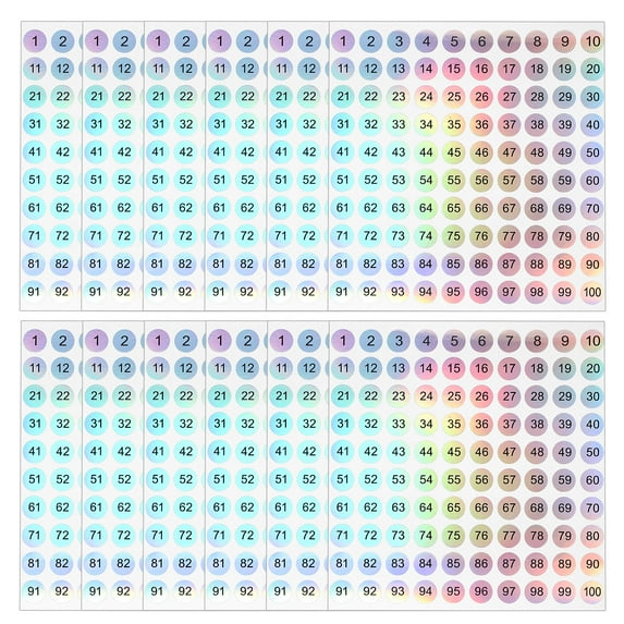 Uxcell Reflective Round Small Number Stickers, Self Adhesive Laser ...