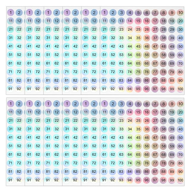 Uxcell Reflective Round Small Number Stickers for Marking Storage and ...