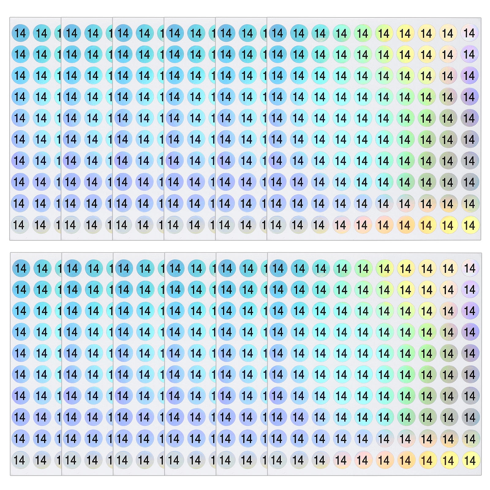 Uxcell Reflective Round Small Number Stickers, Self Adhesive Laser ...