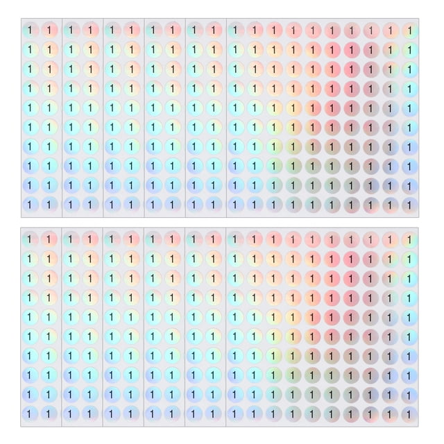 Uxcell Reflective Round Small Number Stickers, Self Adhesive Laser ...