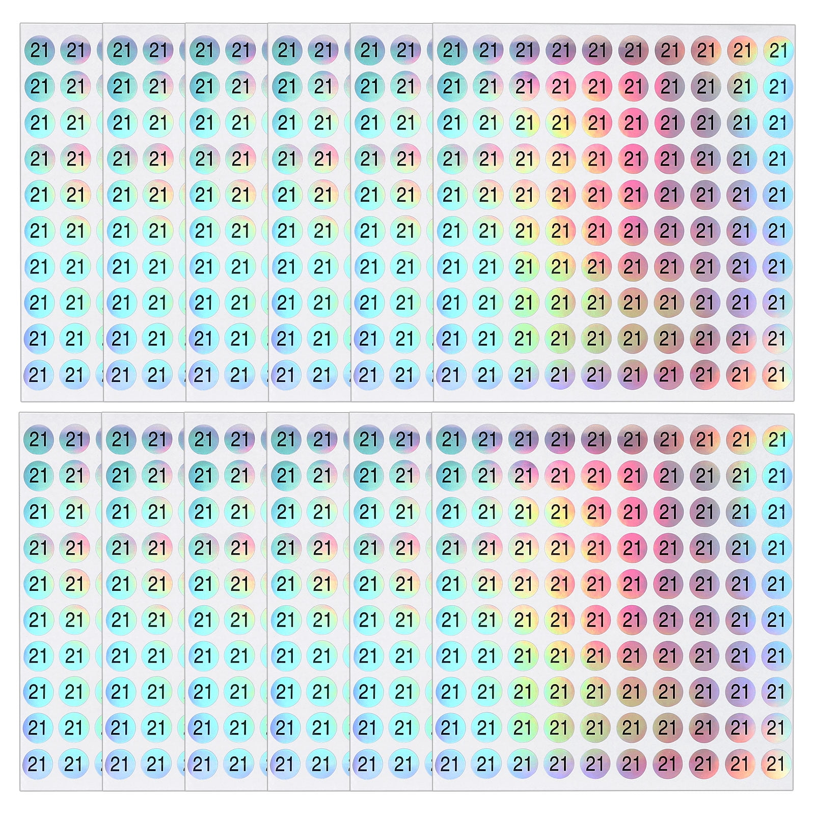 Uxcell Reflective Round Small Number Stickers, Self Adhesive Laser ...