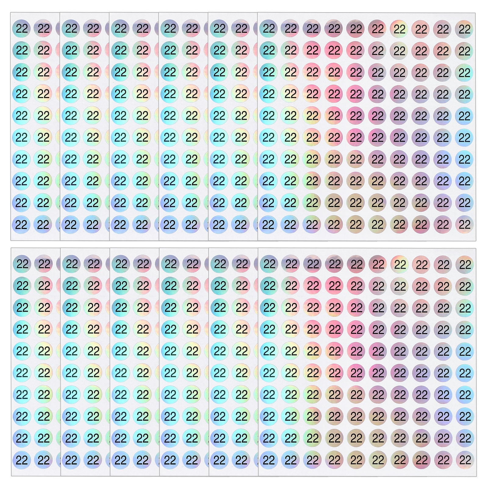 Uxcell Reflective Round Small Number Stickers, Self Adhesive Laser ...