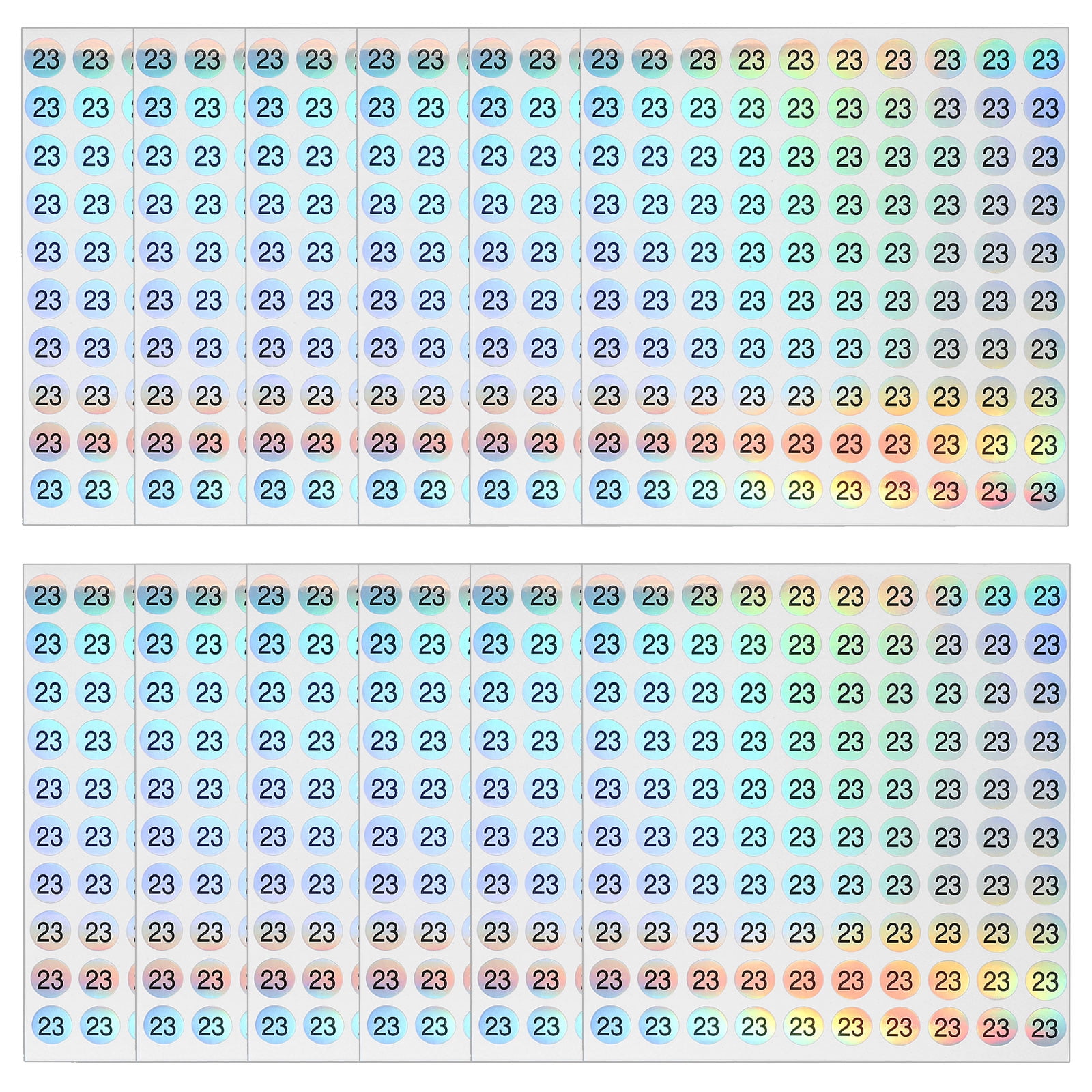 Uxcell Reflective Round Small Number Stickers, Self Adhesive Laser ...
