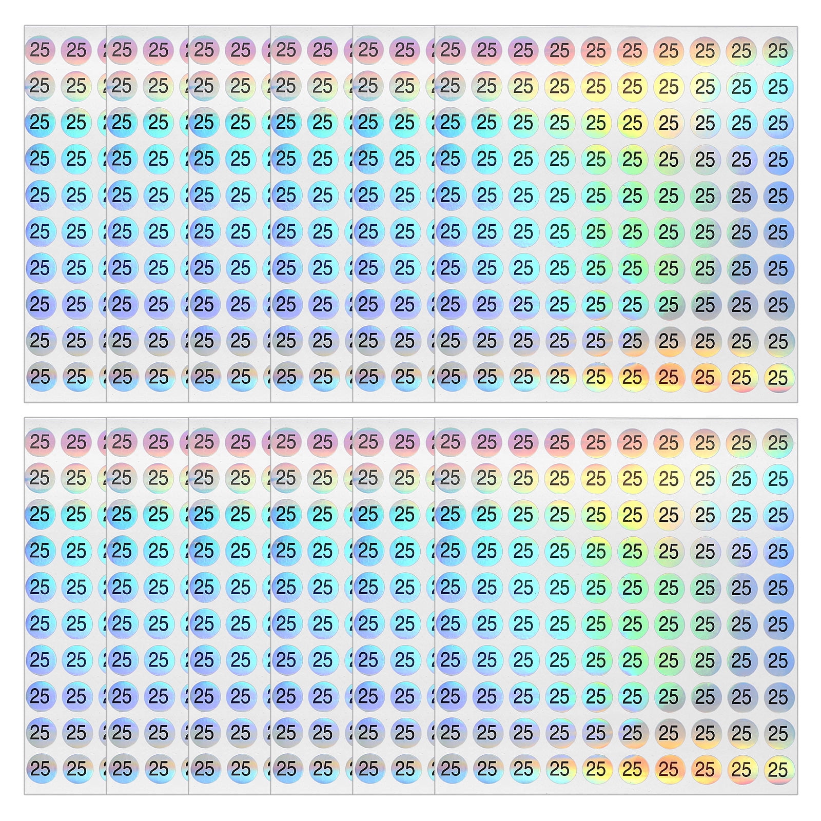 Uxcell Reflective Round Small Number Stickers, Self Adhesive Laser ...