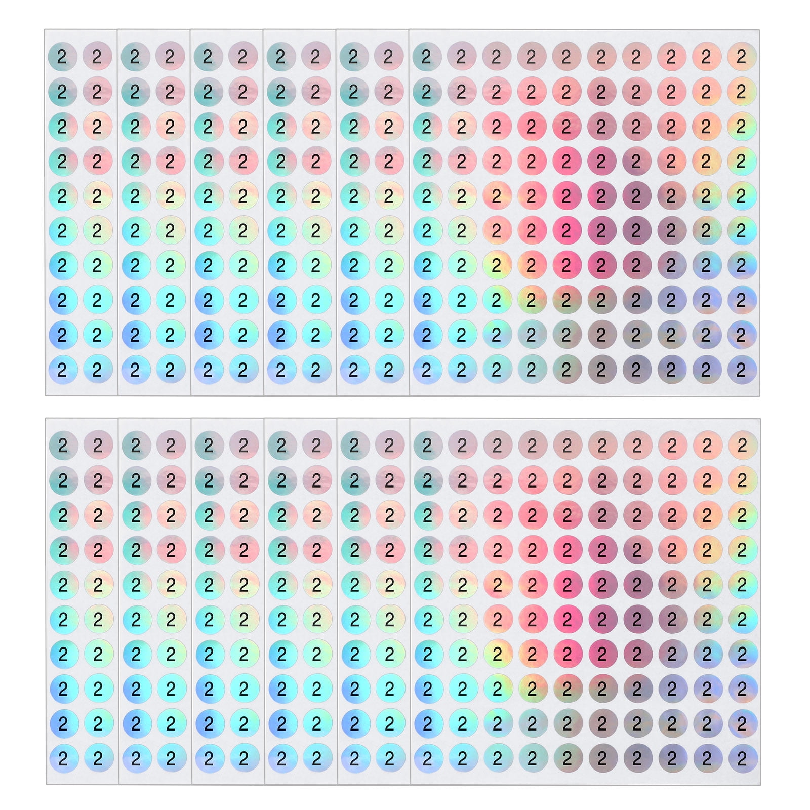 Uxcell Reflective Round Small Number Stickers, Self Adhesive Laser ...