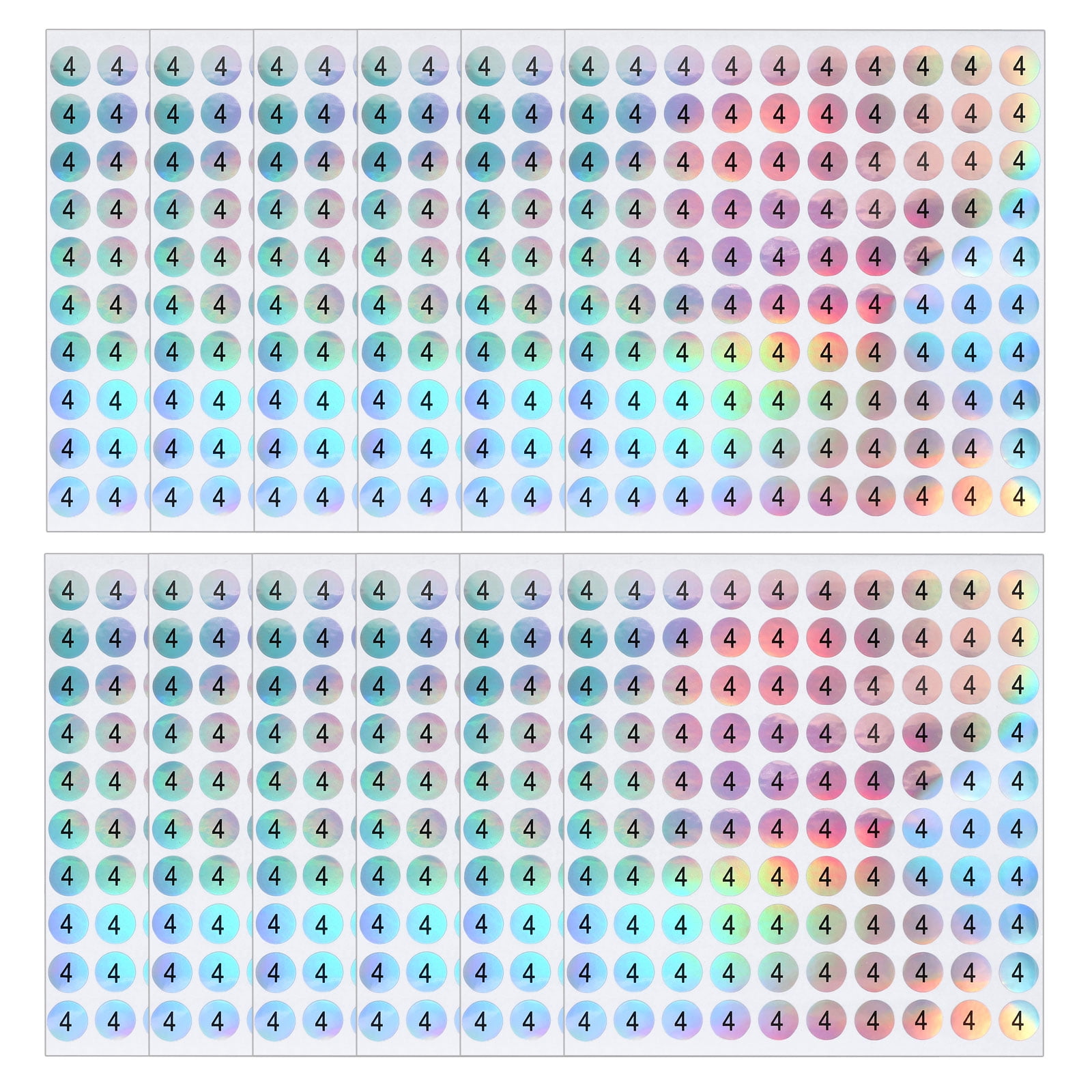 Uxcell Reflective Round Small Number Stickers, Self Adhesive Laser ...