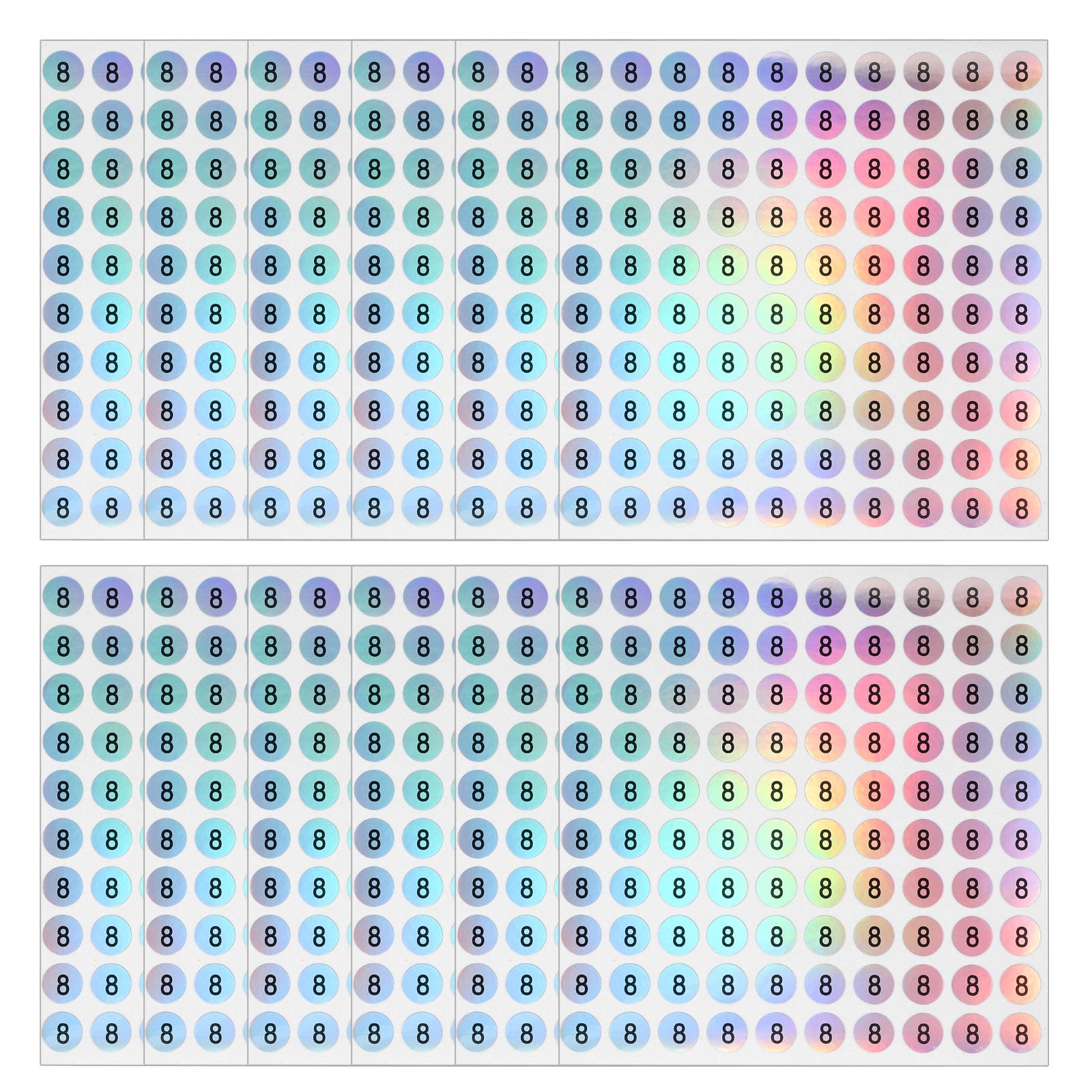 Uxcell Reflective Round Small Number Stickers, Self Adhesive Laser ...