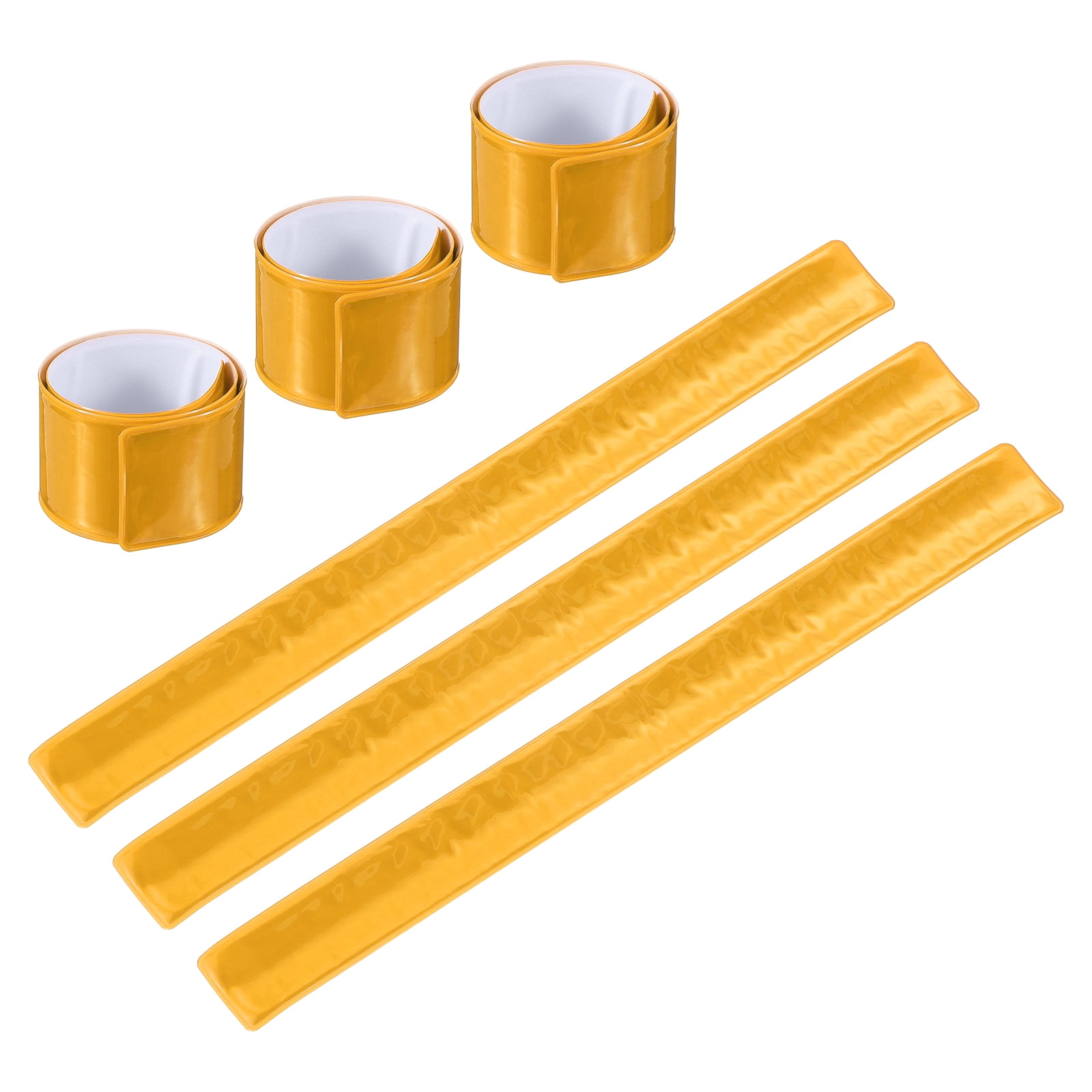 Uxcell Reflective Slap Bands, Reflector Band Snap Bracelet, Gold 6 Pcs ...