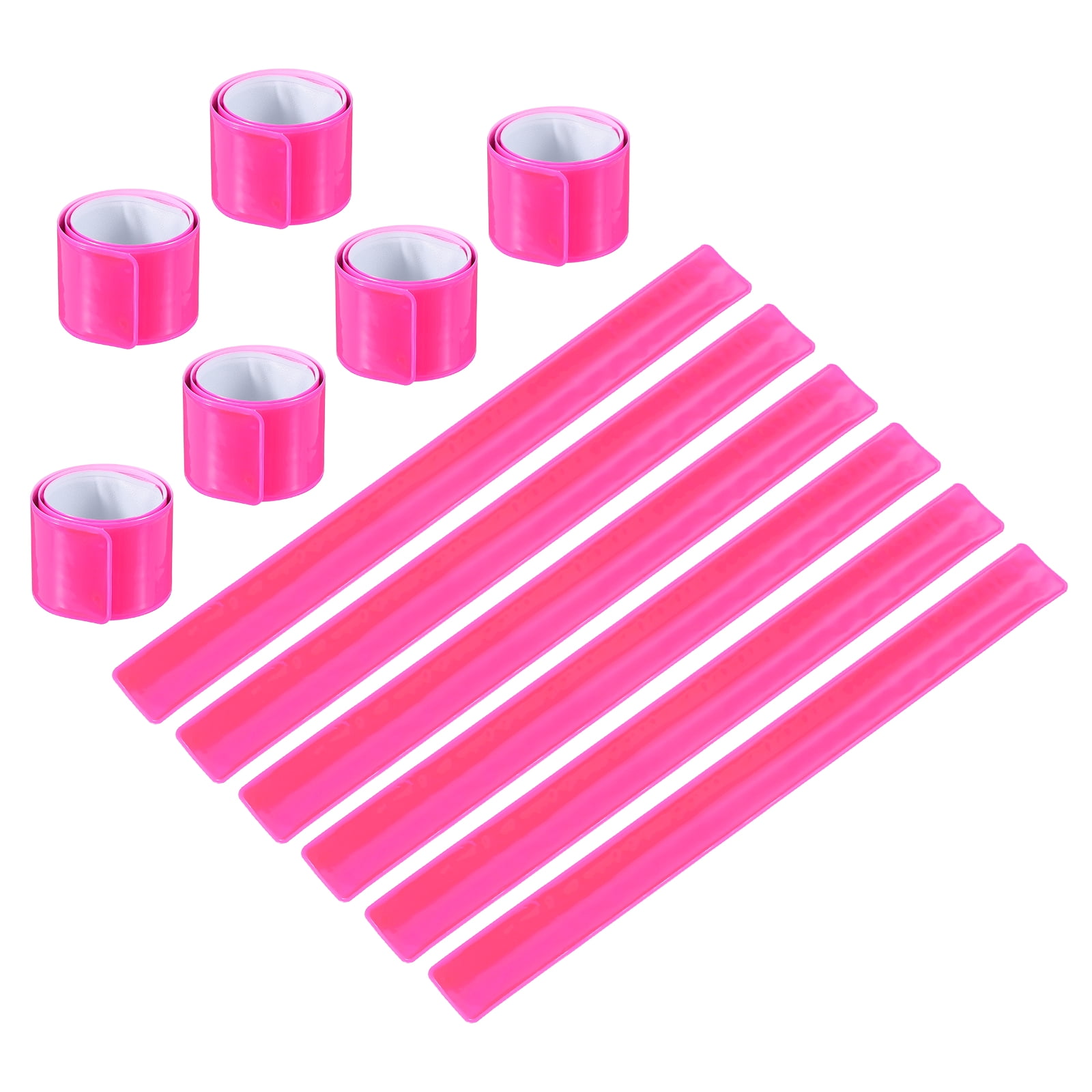 Uxcell Reflective Slap Bands, Reflector Band Snap Bracelet, Pink 20 Pcs ...