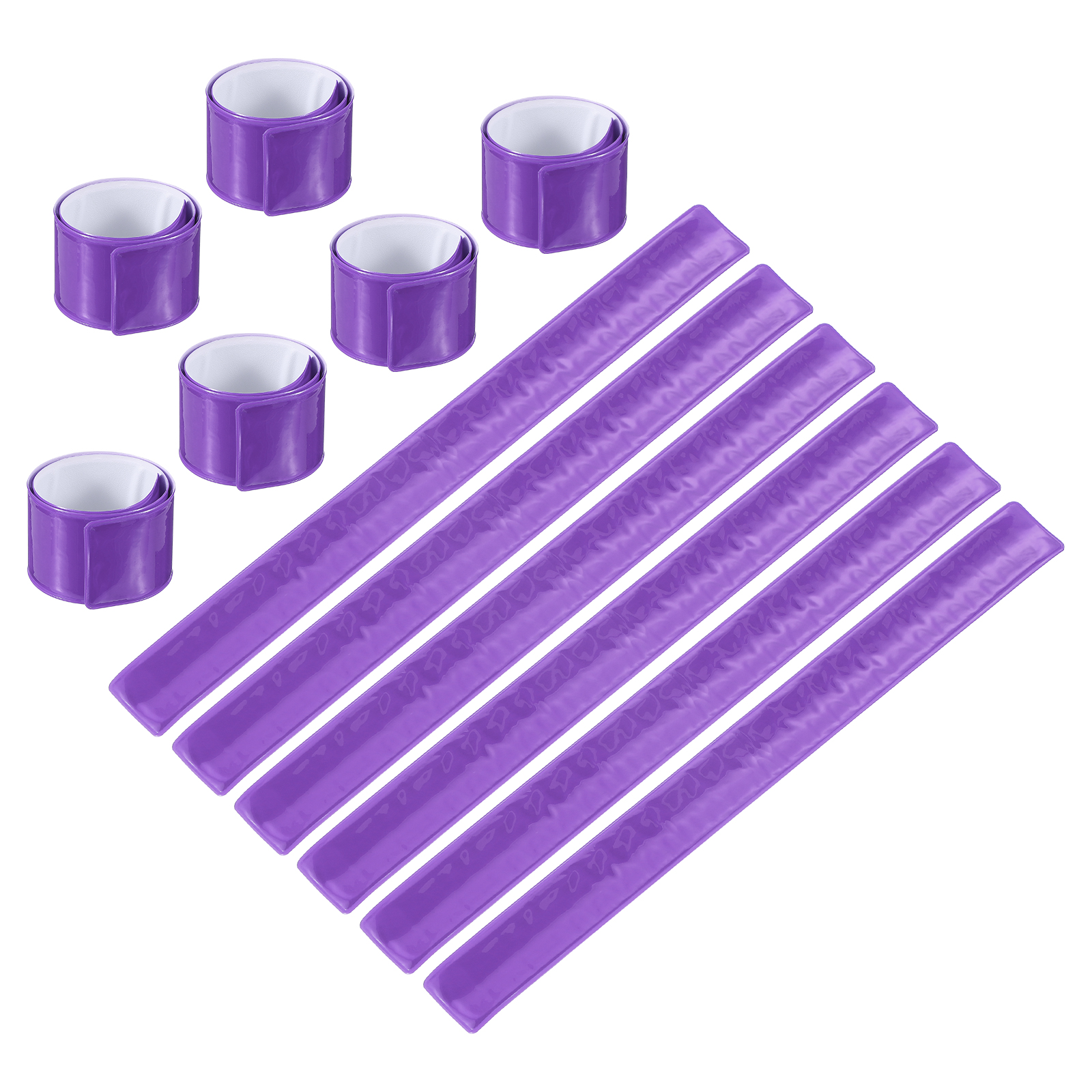 Uxcell Reflective Slap Bands, Reflector Band Snap Bracelet, Purple 12 ...