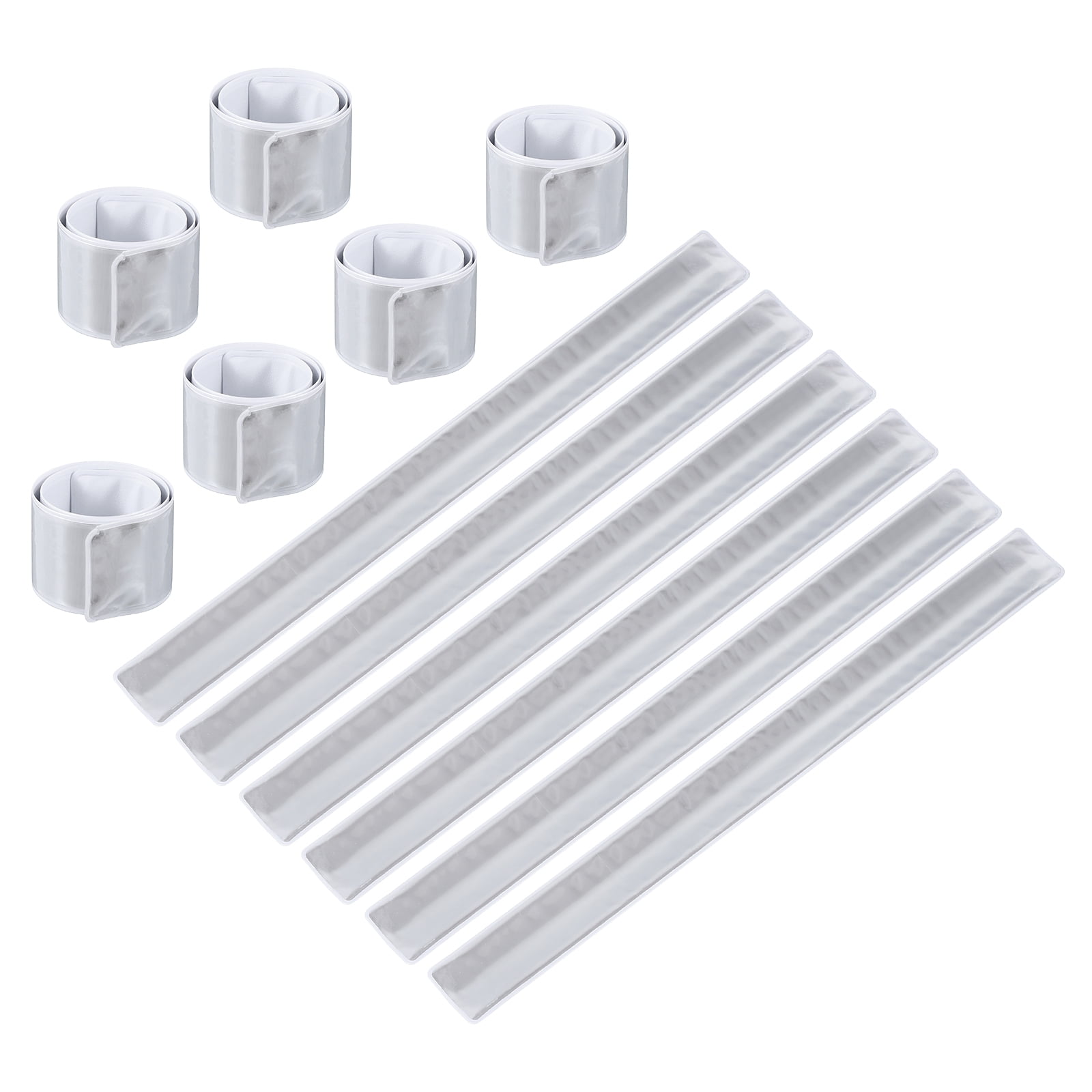 Uxcell Reflective Slap Bands, Reflector Band Snap Bracelet, Silver 20 ...