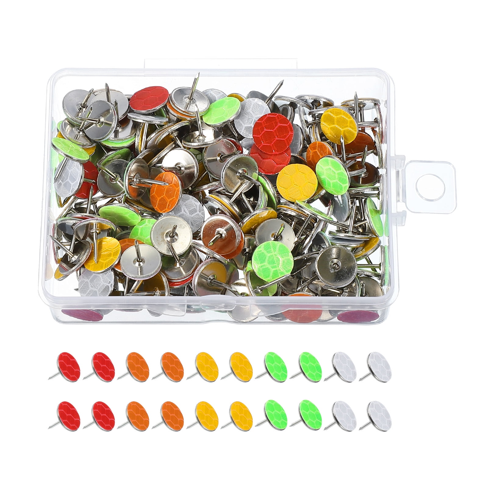 Uxcell Reflective Tack Trail Marking Tacks, Glow Tacks Reflective Thumb ...